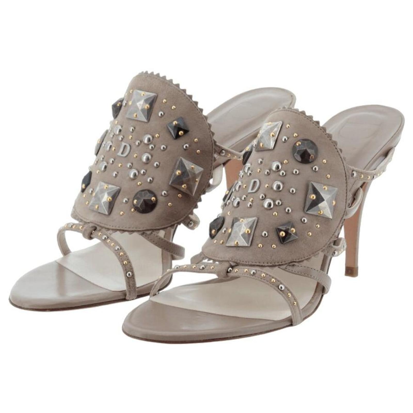 DIOR sandals 39 Beige Deerskin ref.875561 - Joli Closet