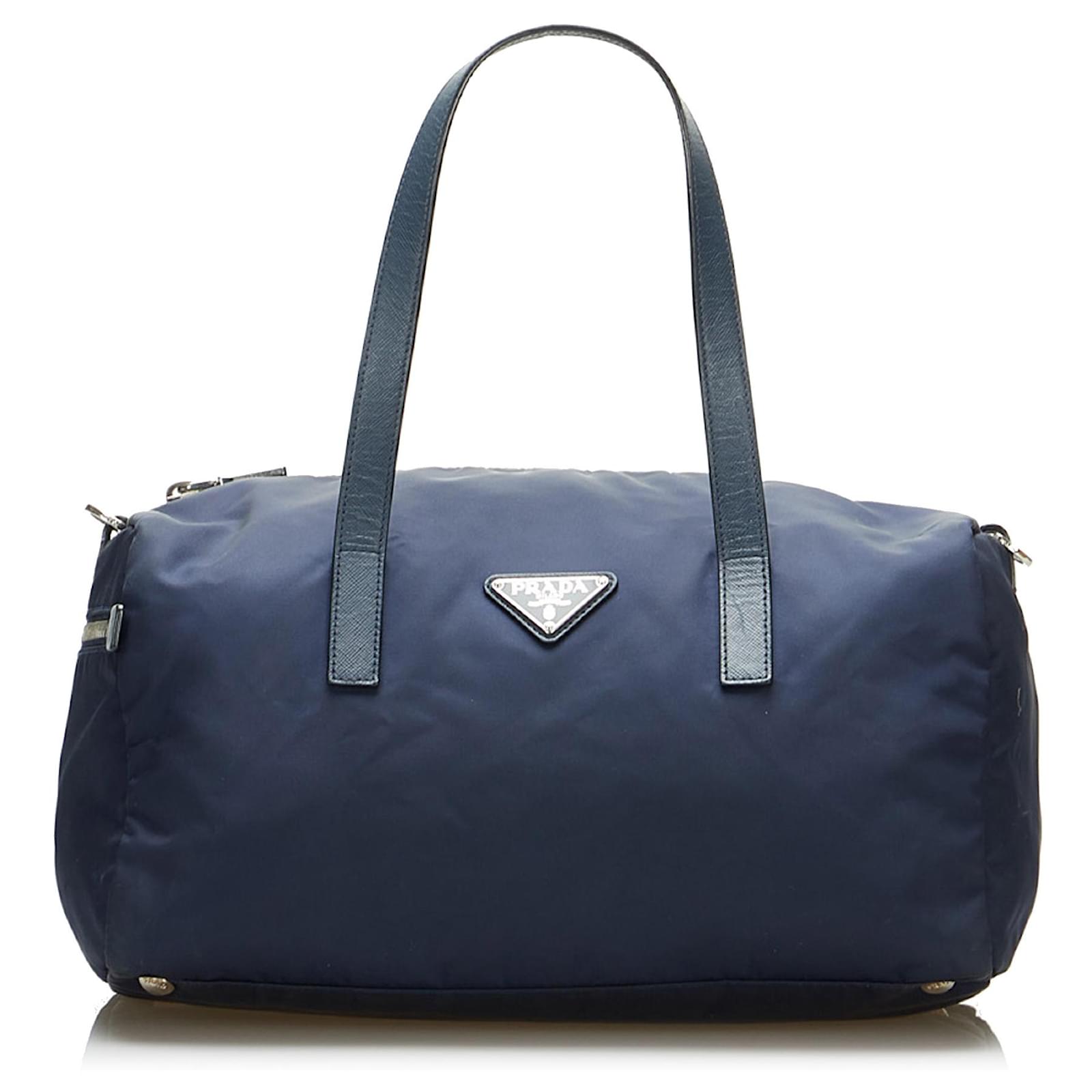Prada Blue Tessuto Satchel Dark blue Nylon Cloth ref.875830 - Joli Closet