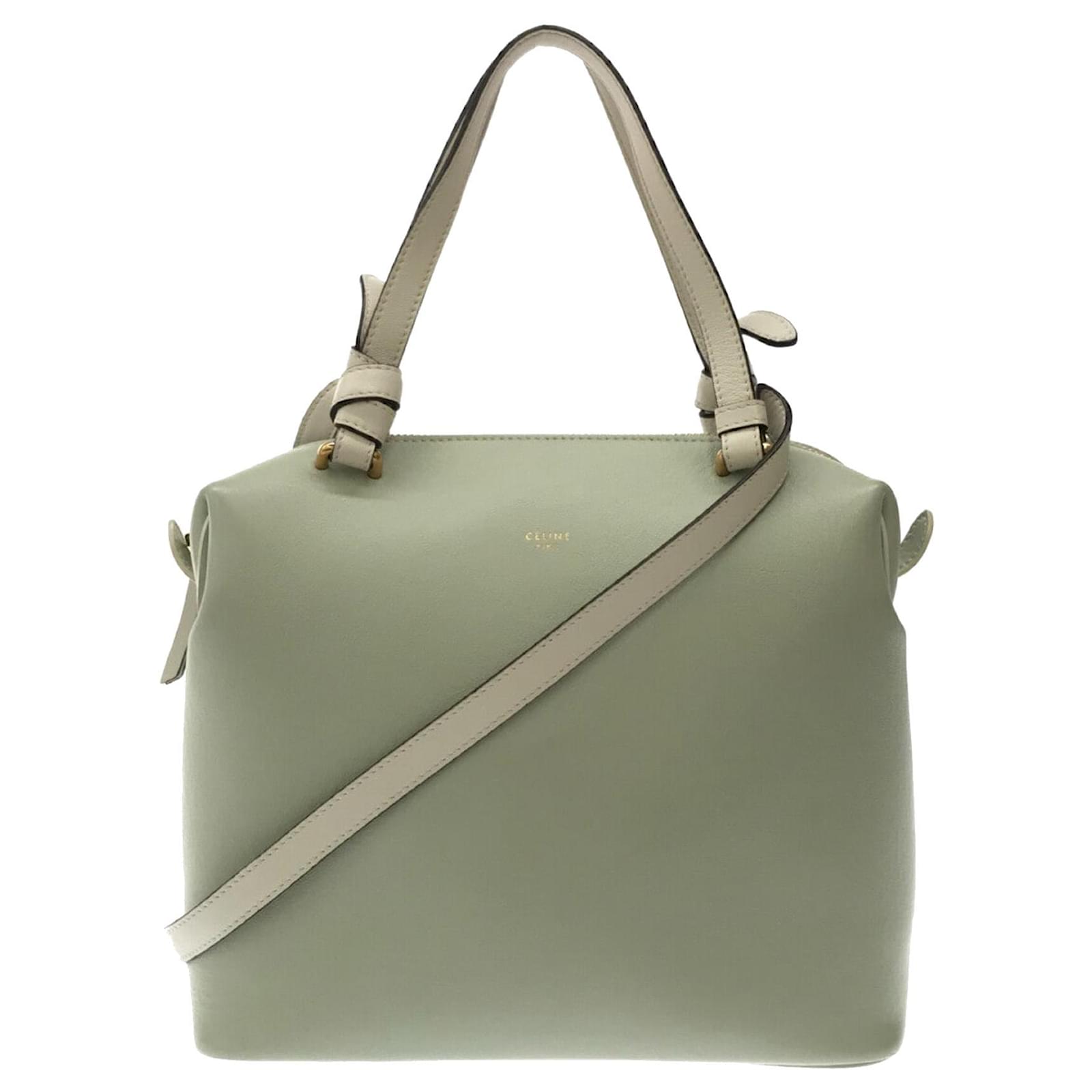 Céline Celine Green Soft Cube Satchel Leather Pony-style calfskin ref ...