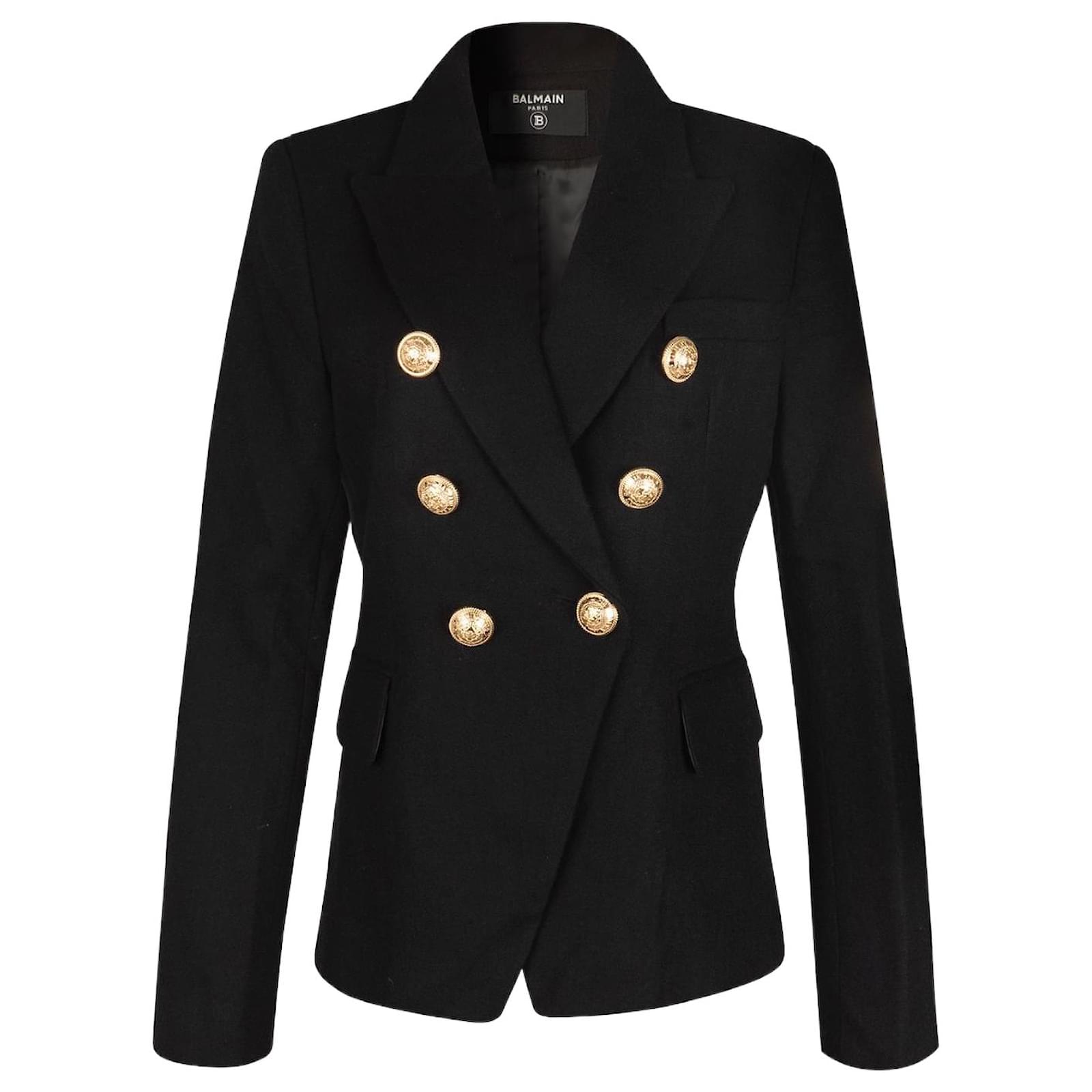 BALMAIN Jackets T.International L Wool Black ref.877676 - Joli Closet