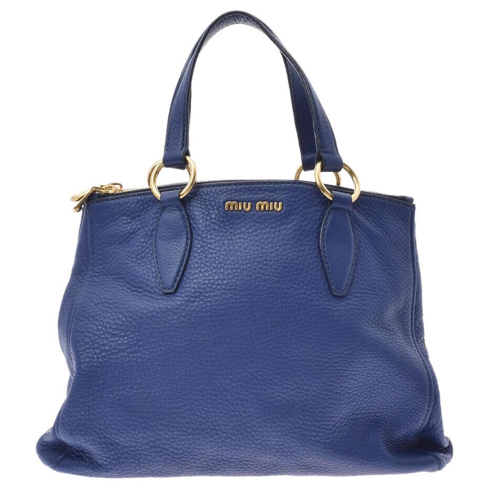 miu miu Blue Leather ref.878131 - Joli Closet