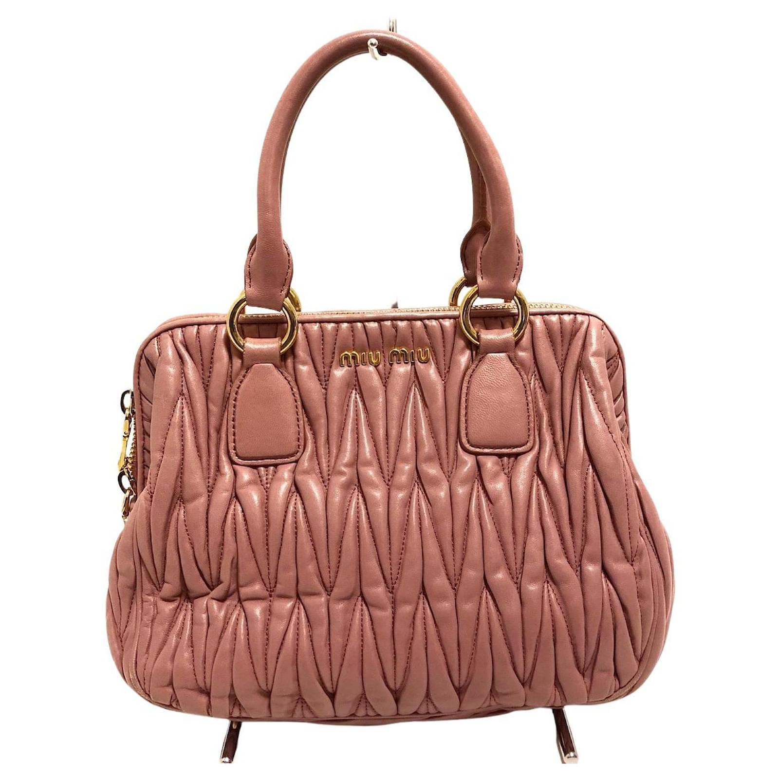 Miu Miu Gathered Pink Leather ref.880041 - Joli Closet
