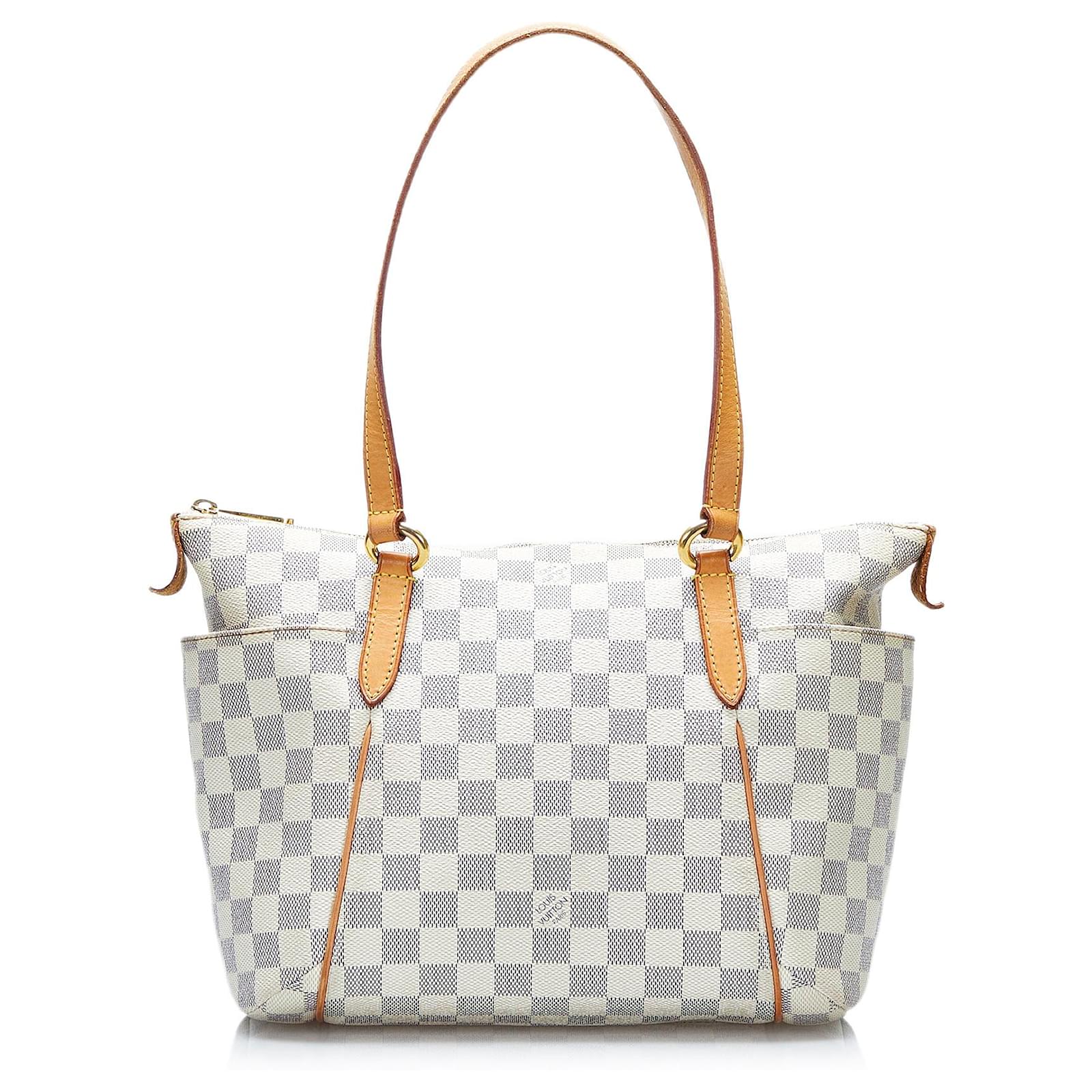 Louis Vuitton White Damier Azur Totally PM Cuir Toile Blanc ref.880557 ...