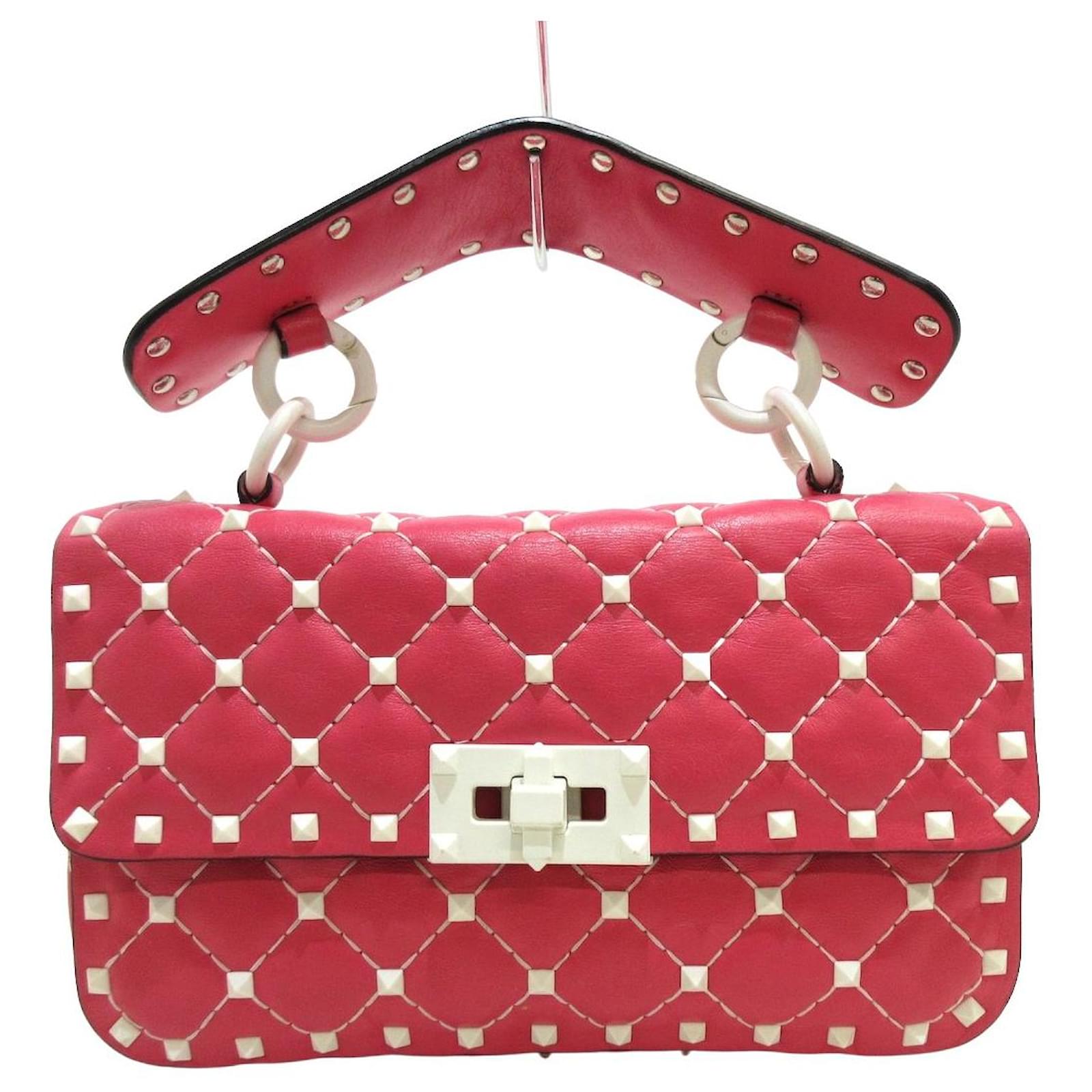 Valentino Garavani Rockstud Spike Cuir Rose ref.881430 - Joli Closet