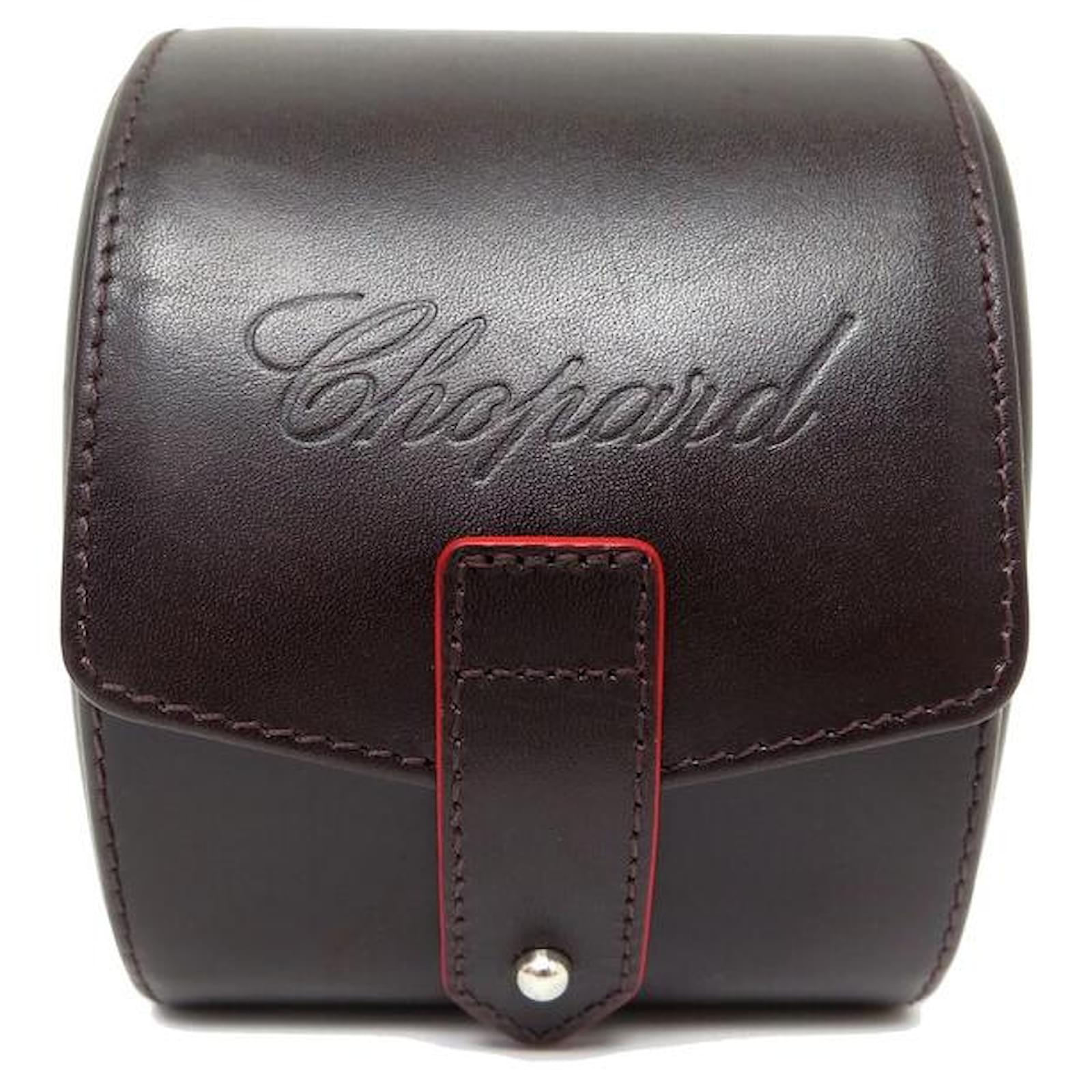CHOPARD WATCH BOX TRAVEL CASE 1000 MILLE MIGLIA LEATHER WATCH CASE Brown ref.881660 - Joli Closet