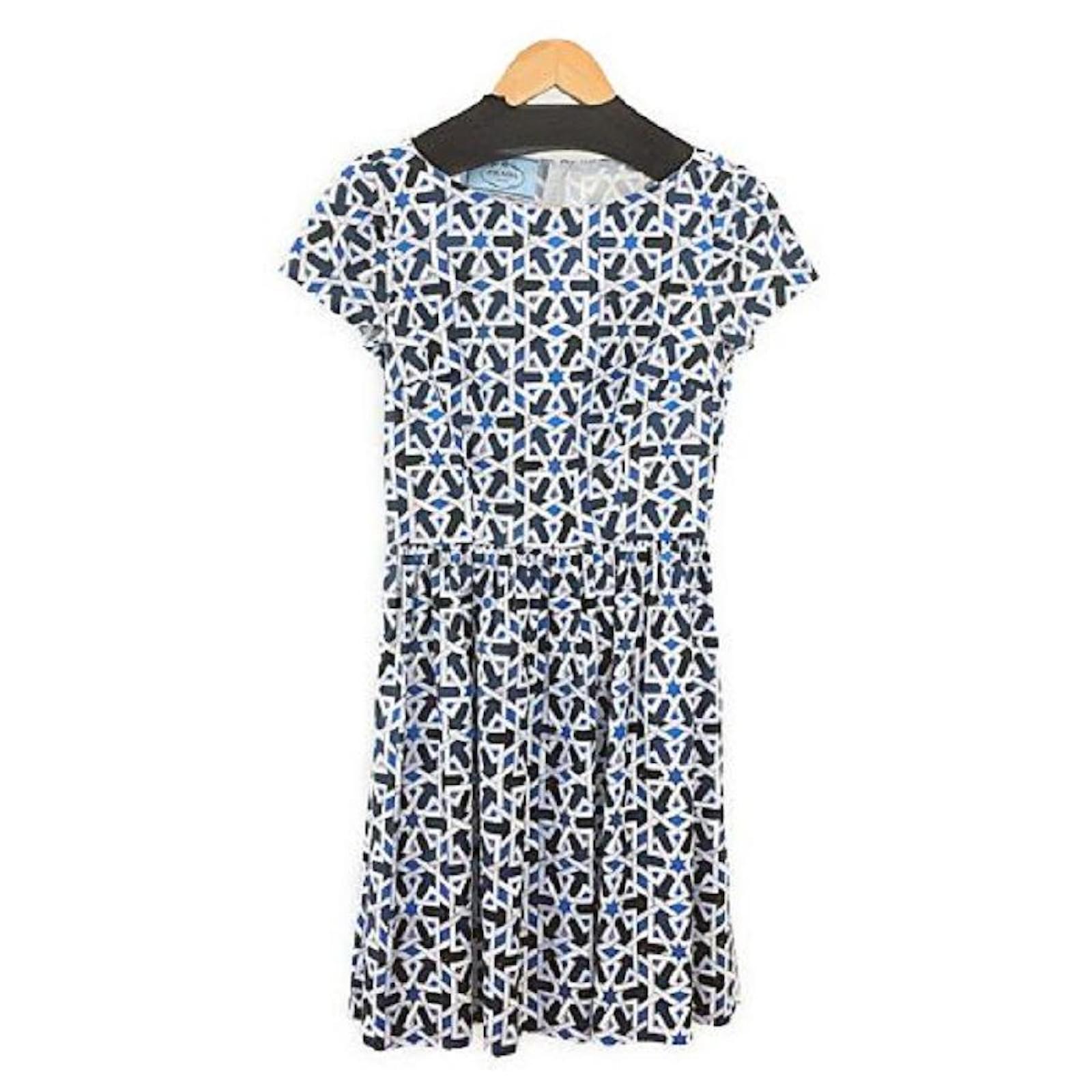 *Prada Blue Flare Dress Cotton ref.888478 - Joli Closet