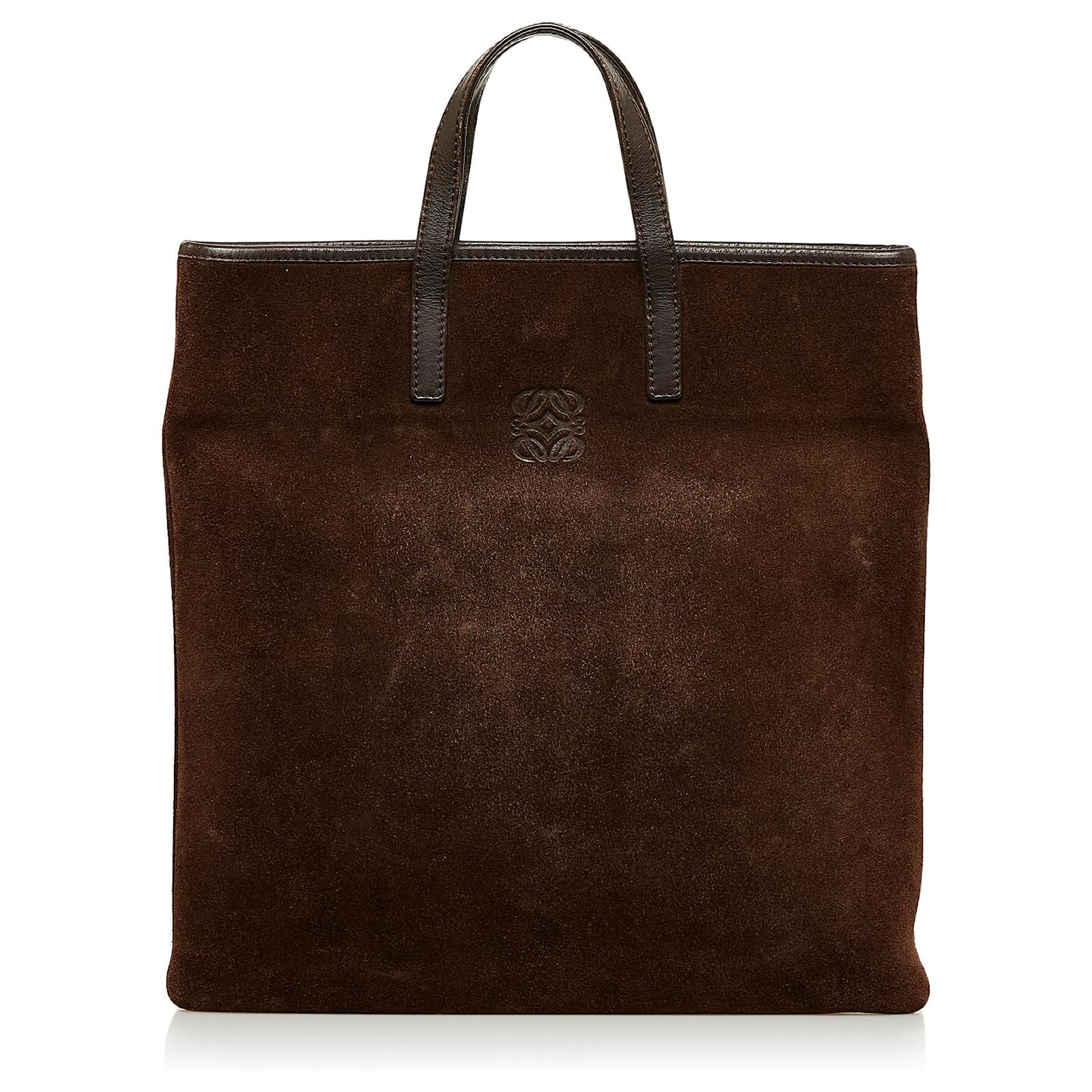 Loewe Brown Suede Tote Dark brown Leather ref.888717 - Joli Closet