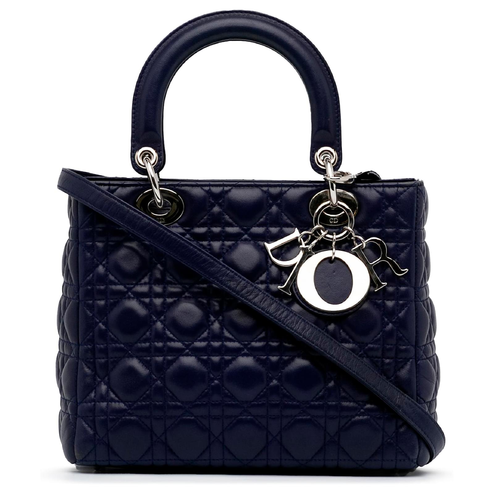 Dior Purple Medium Cannage Lady Dior Leather ref.892332 - Joli Closet