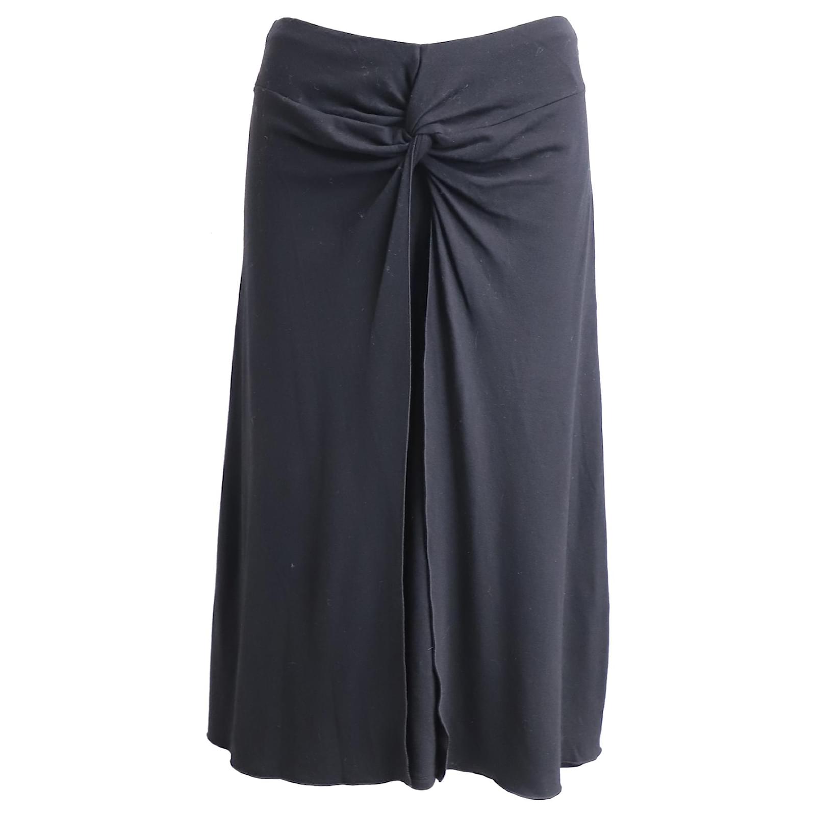 Max Mara Knot Midi Skirt in Black Viscose Cellulose fibre ref.893607 ...