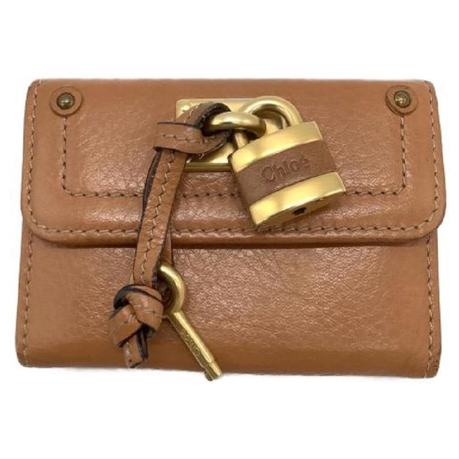 Chloé ****Chloe Brown Trifold Wallet Leather ref.894365 - Joli Closet