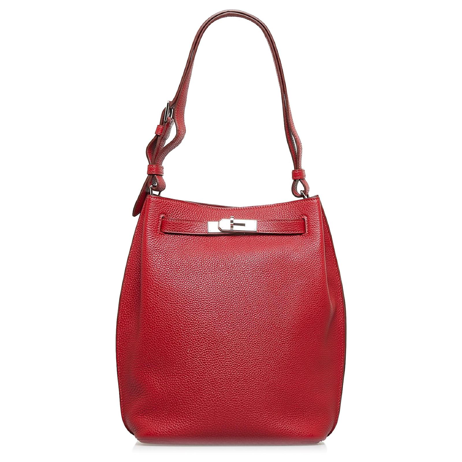 Hermès Hermes Red Togo So Kelly Leather Pony-style calfskin ref.897578 ...