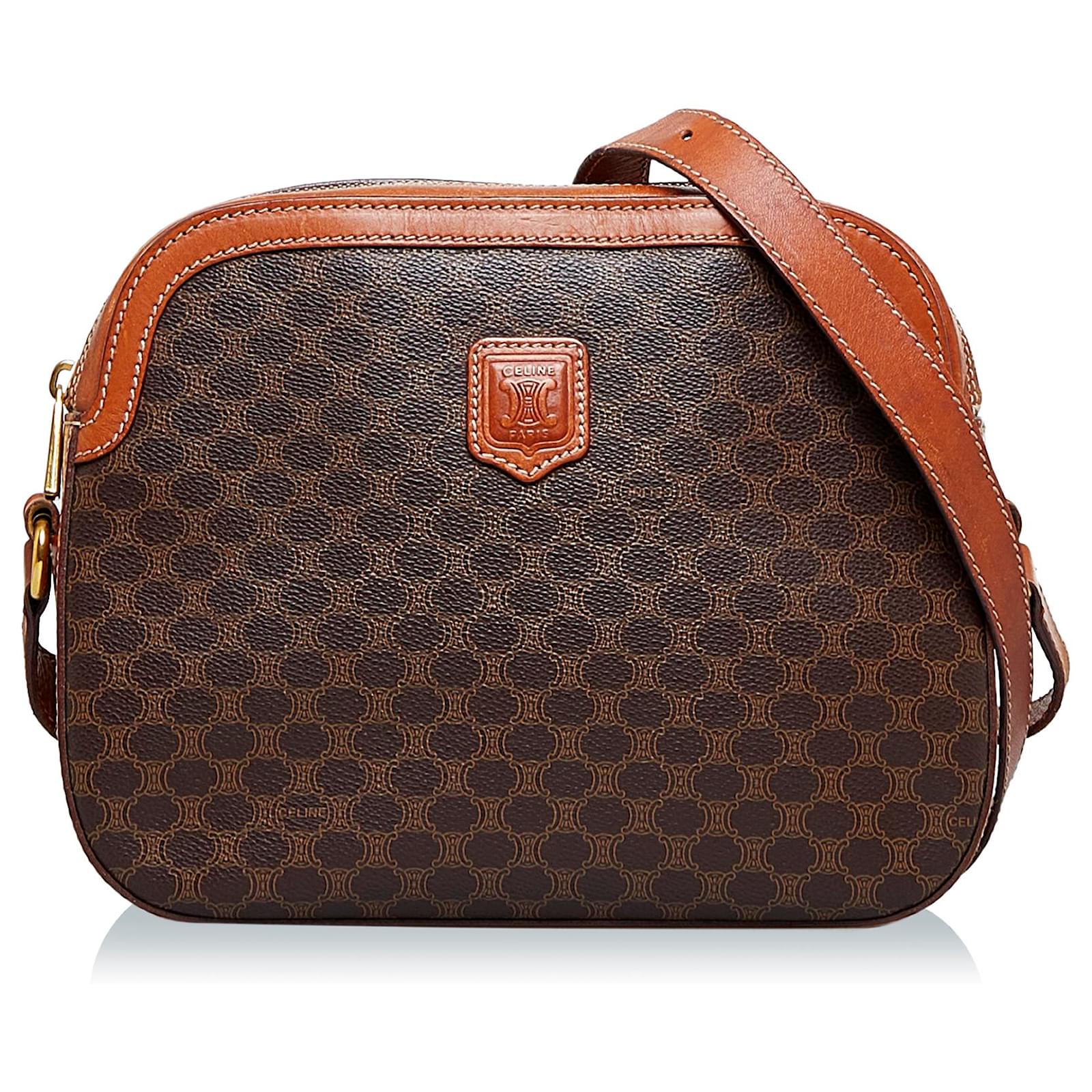 Céline Celine Brown Macadam Crossbody Bag Cloth Cloth ref.899746 - Joli ...