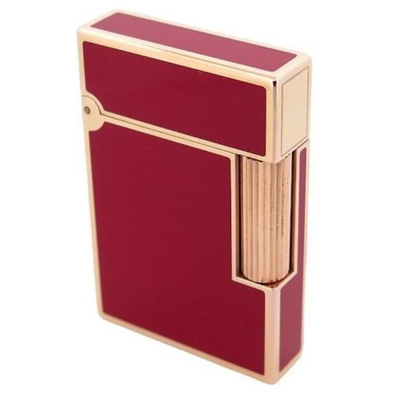 NEW ST DUPONT LINE LIGHTER 2 RED CHINESE LACQUER GOLD PLATED LIGHTER ...