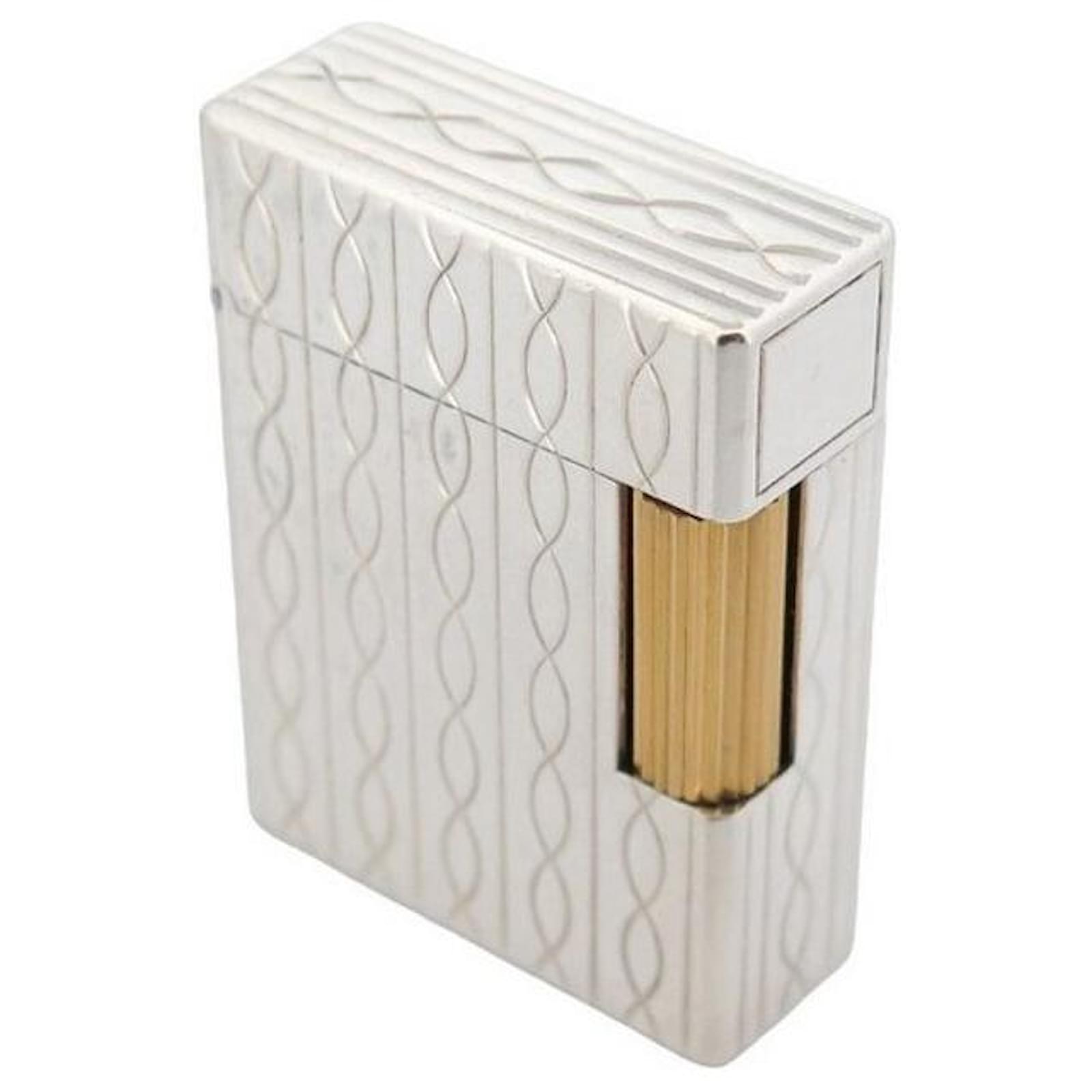 VINTAGE LIGHTER ST DUPONT LINE 1 IN SILVER PLATED LIGHTER Silvery ...