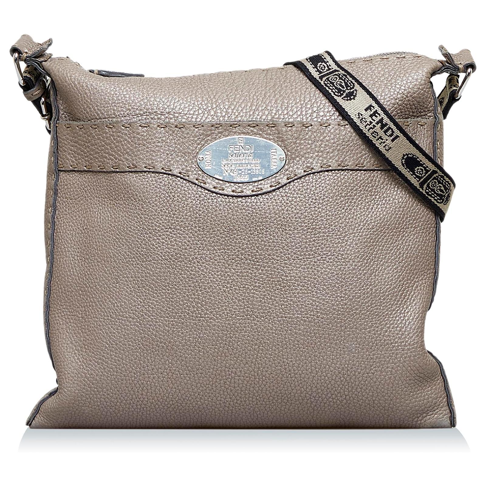 Fendi Gray Selleria Crossbody Grey Leather Pony-style calfskin ref ...