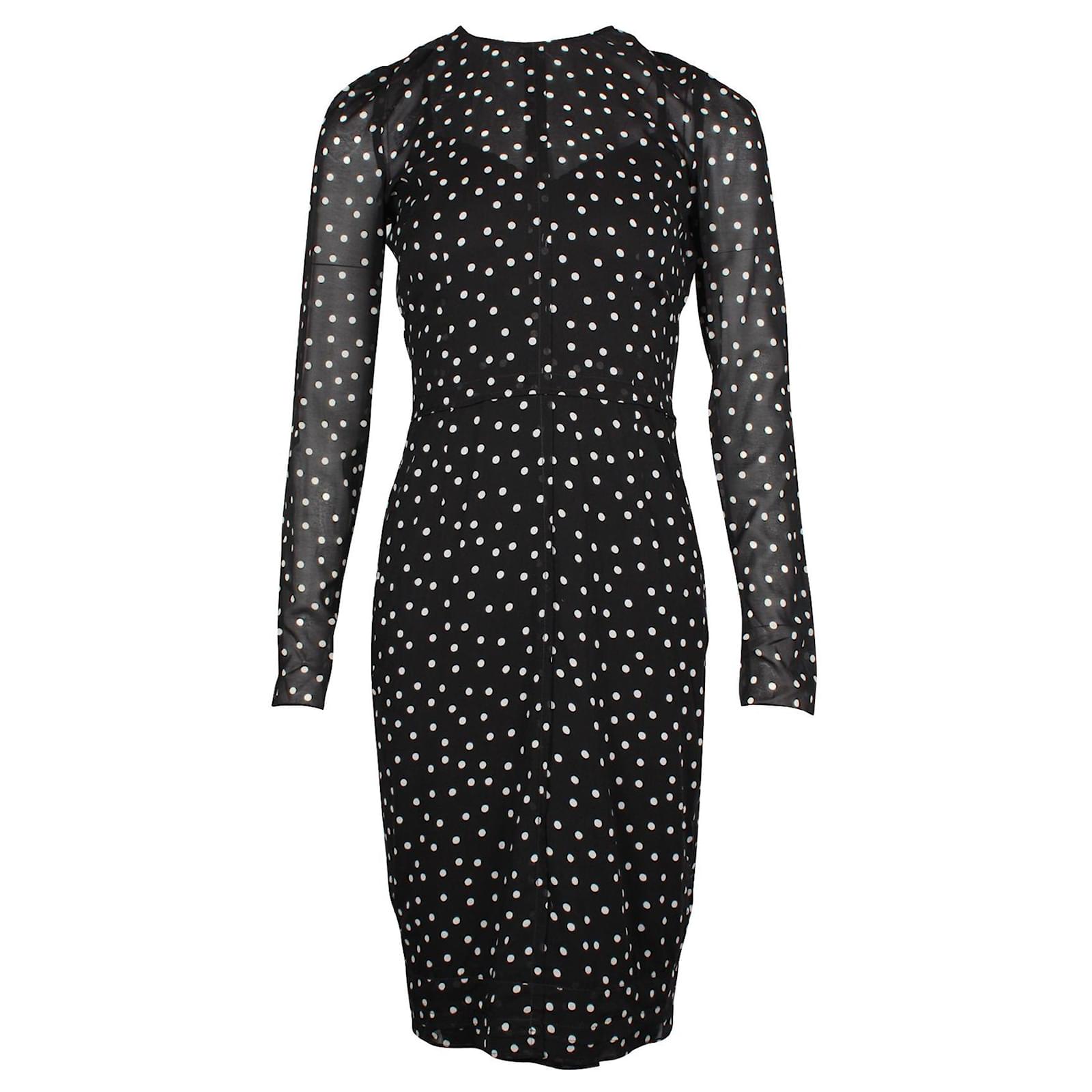 Dolce & Gabbana Black & White Spot Silk Dress ref.904137 - Joli Closet