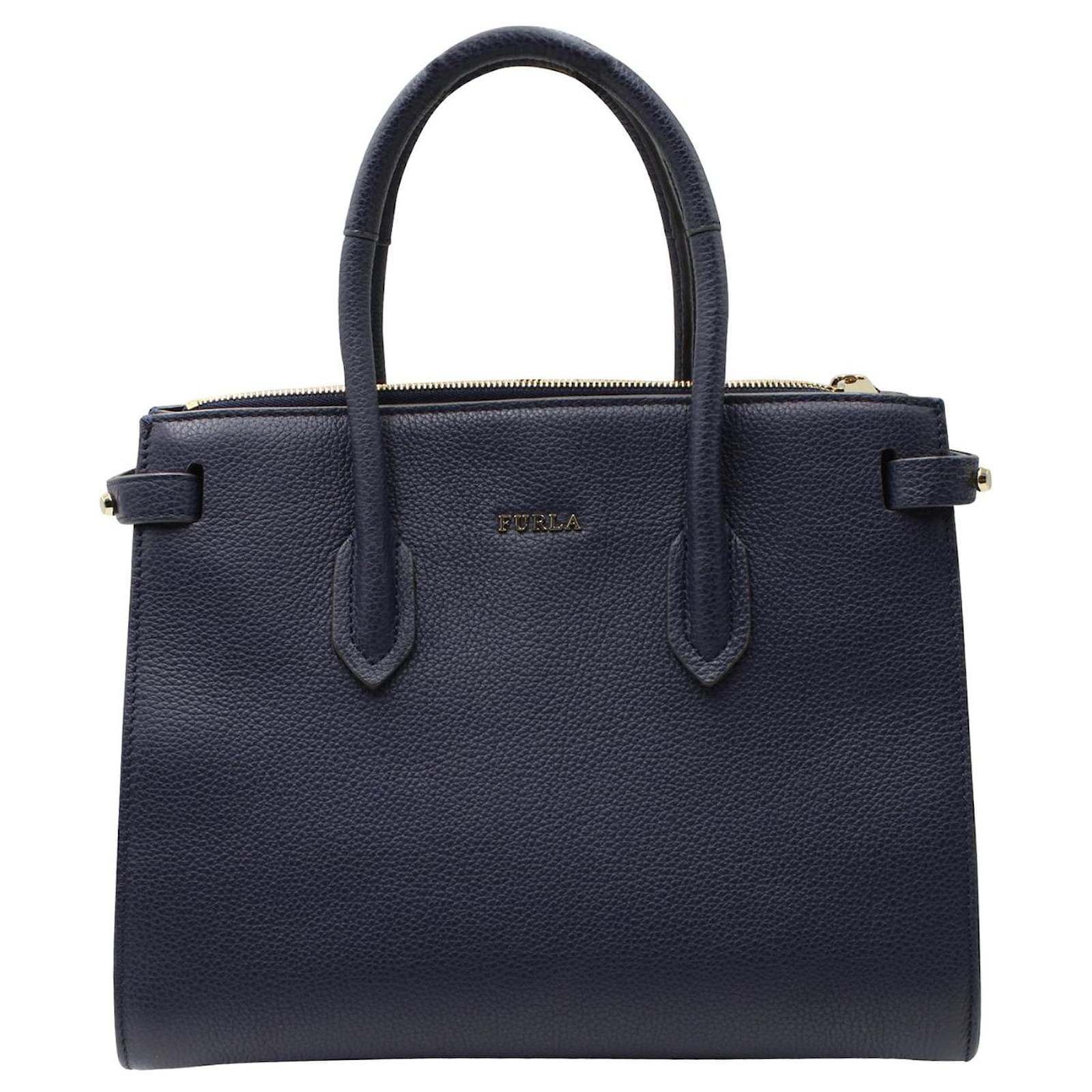 Furla Navy Alba Handbag Blue Navy blue Leather ref.904196 - Joli Closet