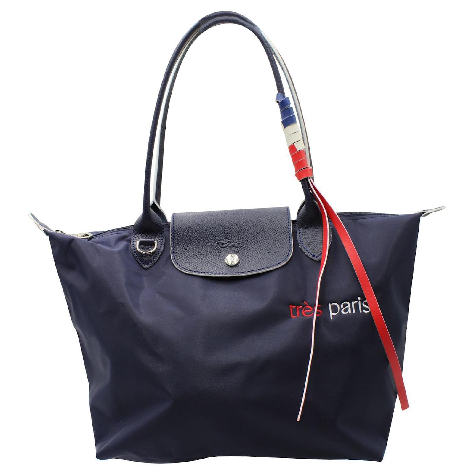 Longchamp Navy Le Pliage Tres Paris Tote Blue Navy blue Nylon ref ...