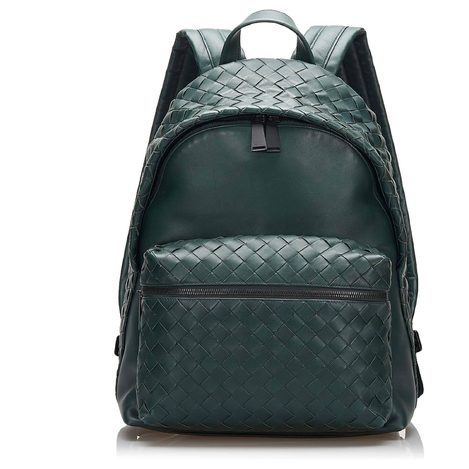 Bottega Veneta Green Intrecciato Backpack Leather Pony-style calfskin ...