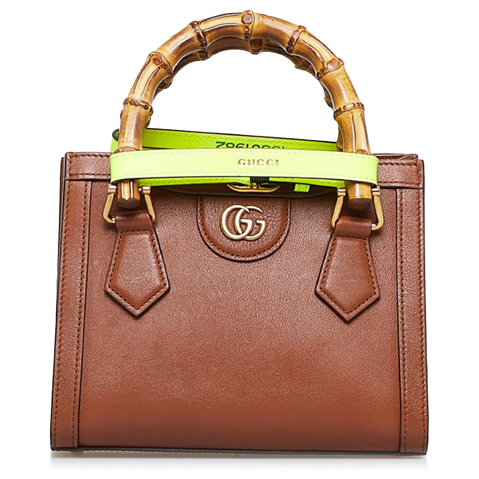 Mini Diana en bambou marron Gucci Cuir Veau façon poulain Marron foncé ...