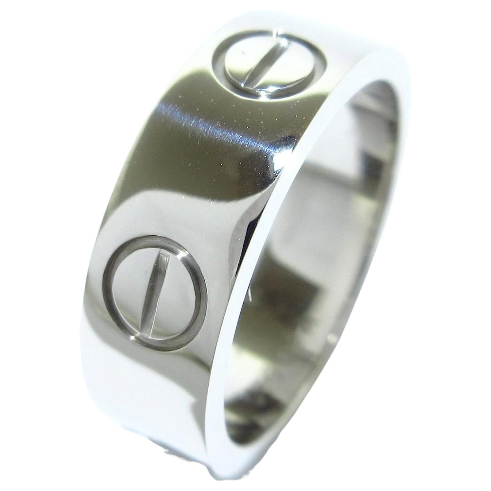 Cartier love ring #52 Silvery Silver ref.911834 - Joli Closet