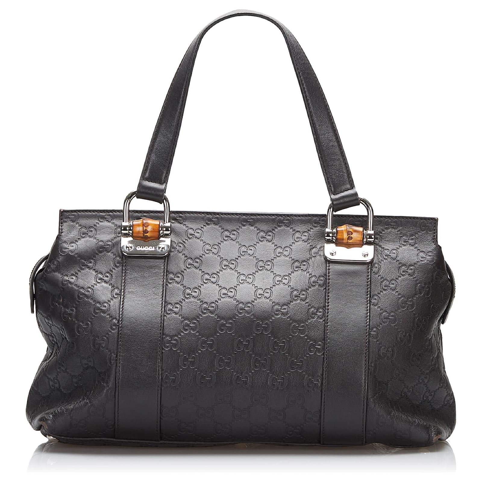 Gucci Black Bamboo Bar Guccissima Satchel (Sold) - Joli Closet