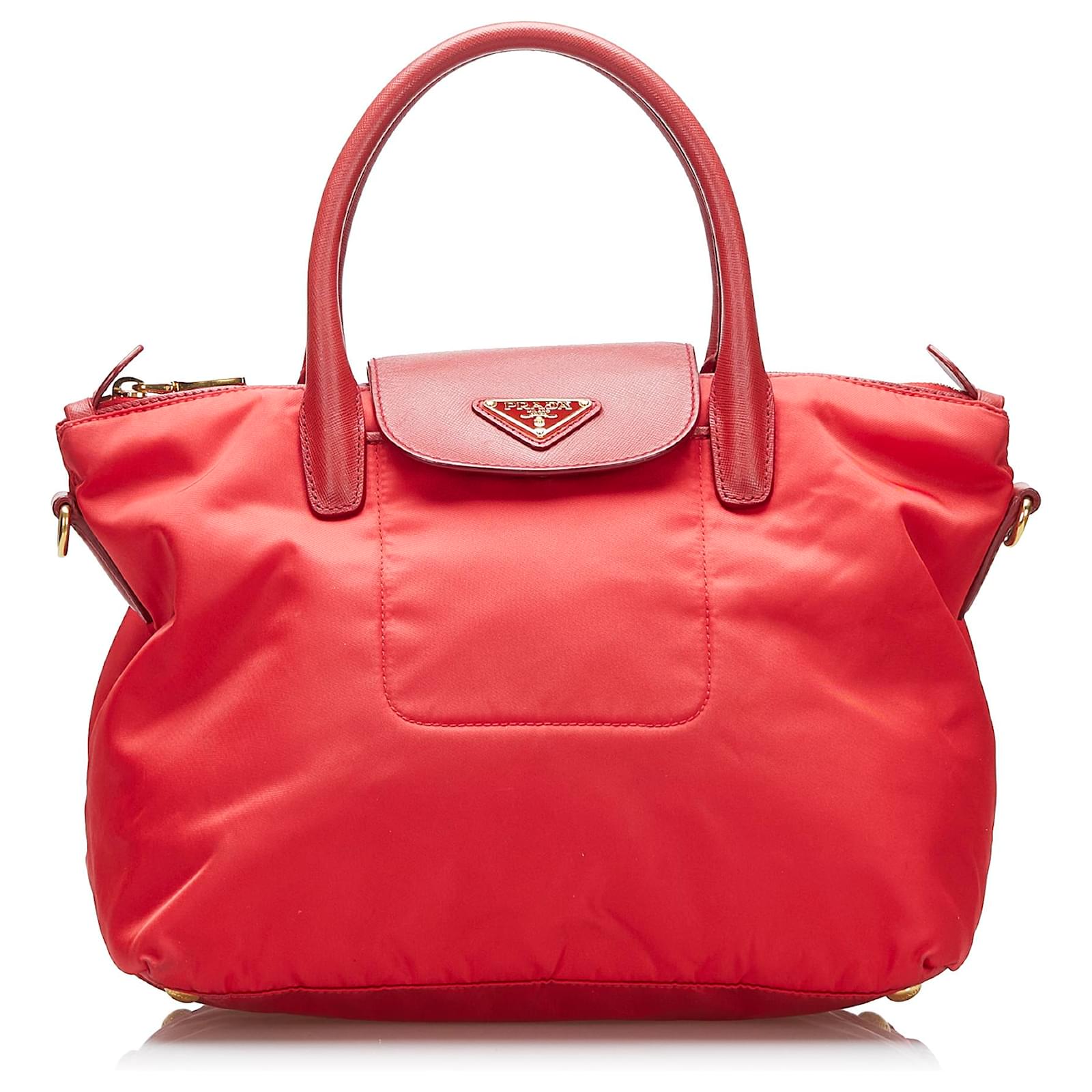 Prada Red Tessuto Satchel Nylon Cloth ref.912188 - Joli Closet