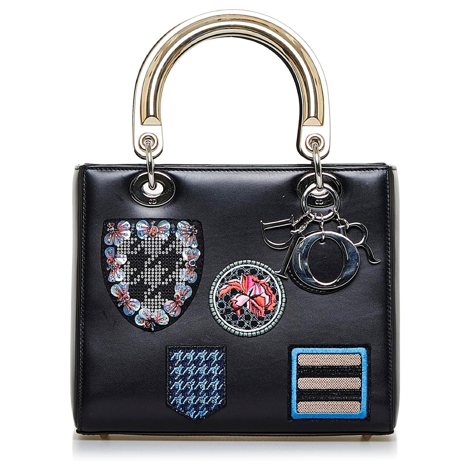 Dior Patch moyen noir embelli Lady Dior Cuir Veau façon poulain ref ...