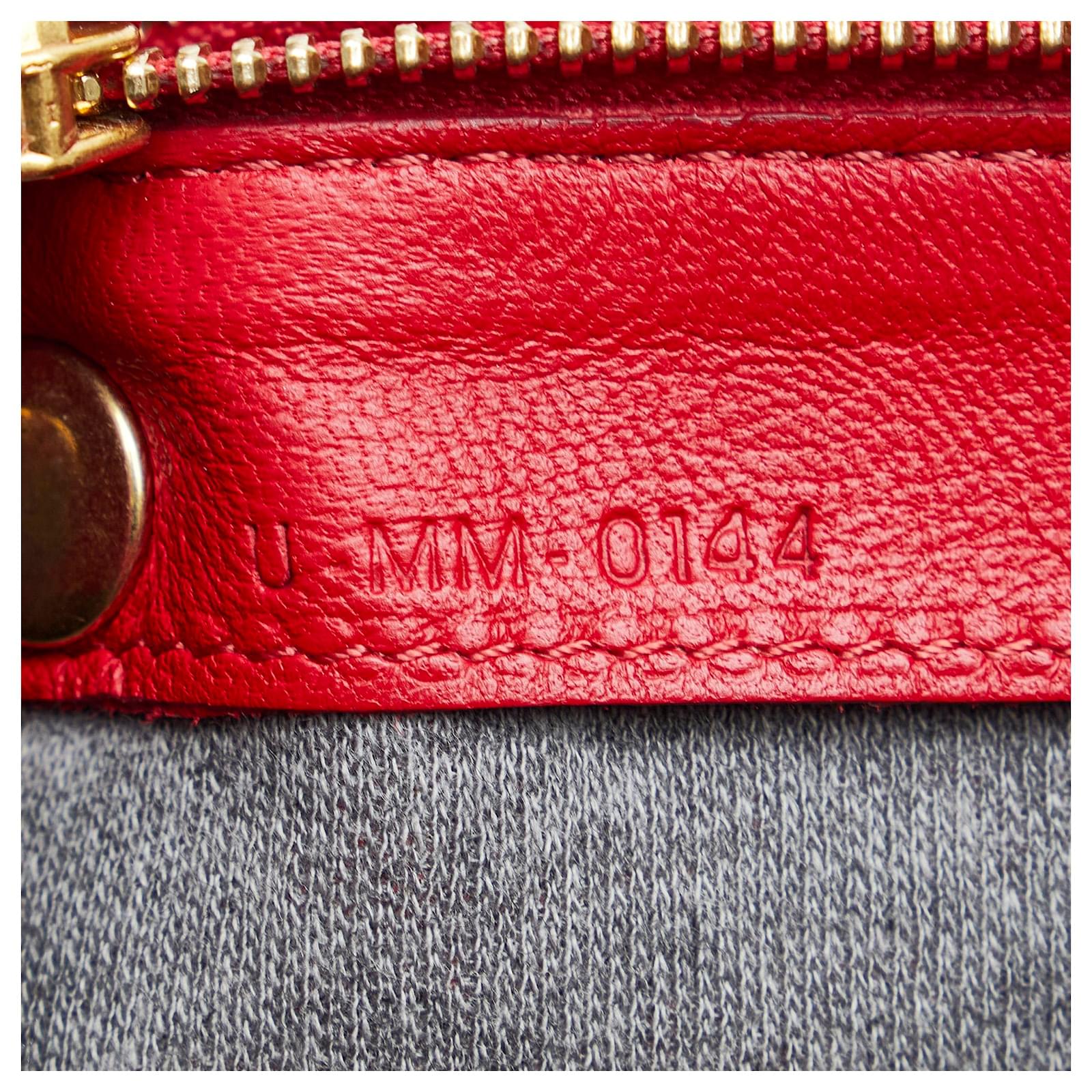 Céline Celine Red Trio Leather Crossbody Bag Pony-style calfskin ref ...