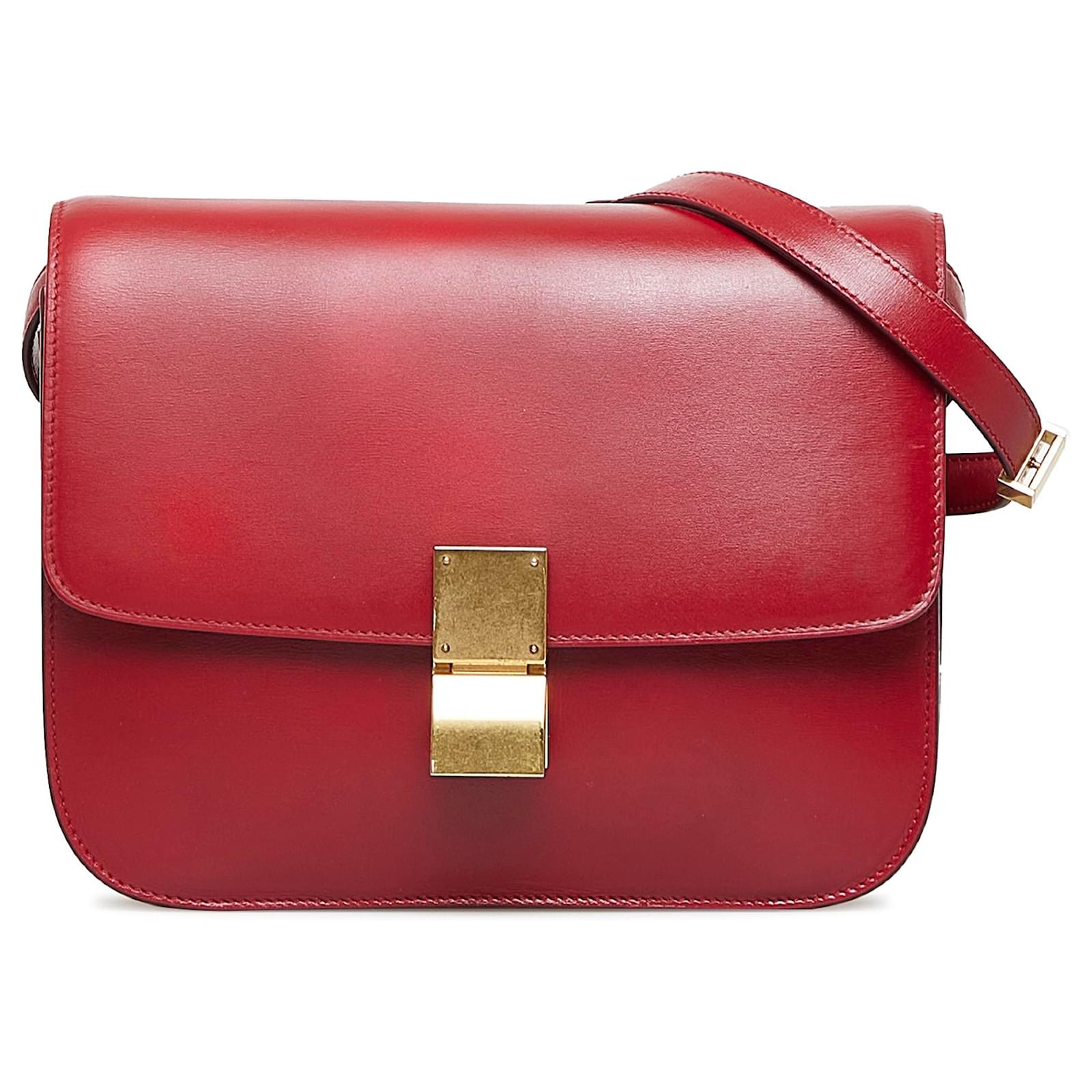 Céline Celine Red Classic Box Leather Pony-style calfskin ref.916542 ...