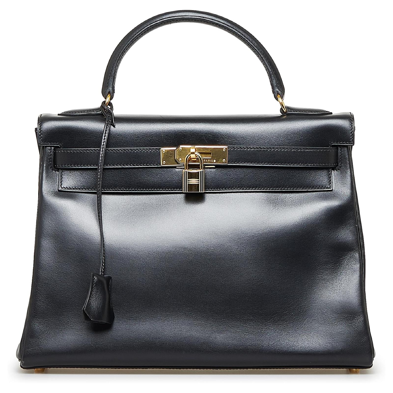 Hermès Hermes Black Box Calf Kelly 32 Leather Pony-style calfskin ref ...
