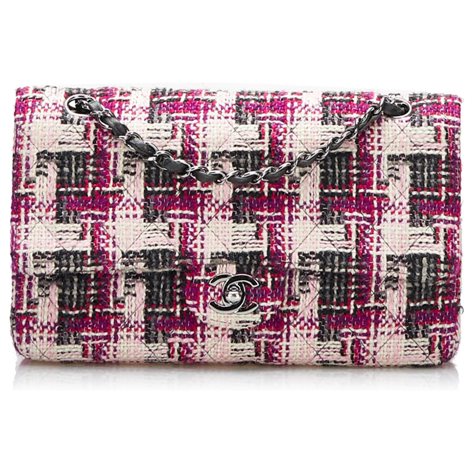 Chanel Pink Medium Classic Tweed Double Flap Cloth ref.916570 - Joli Closet