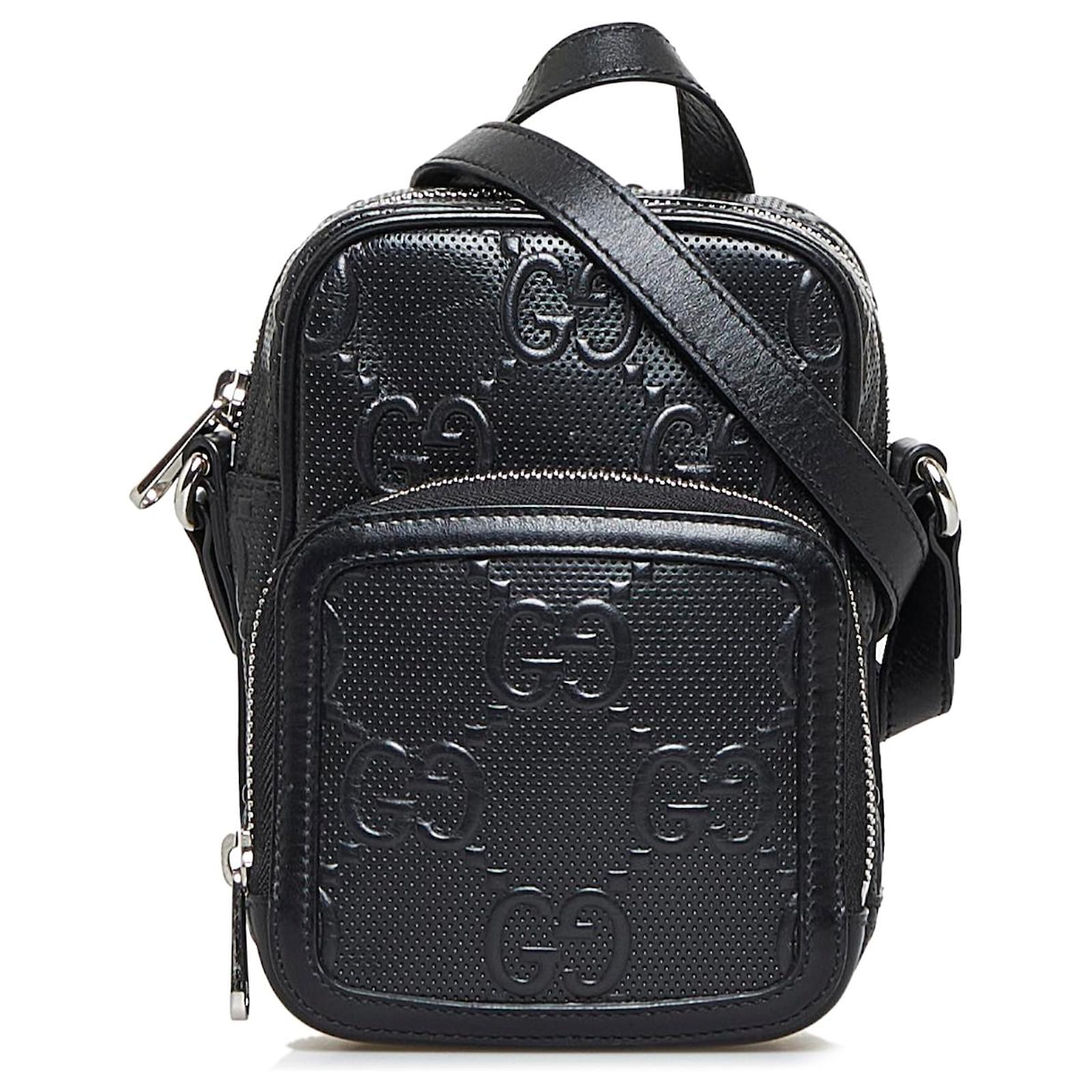 Gucci Black Guccissima Crossbody Bag Leather Pony-style calfskin ref ...