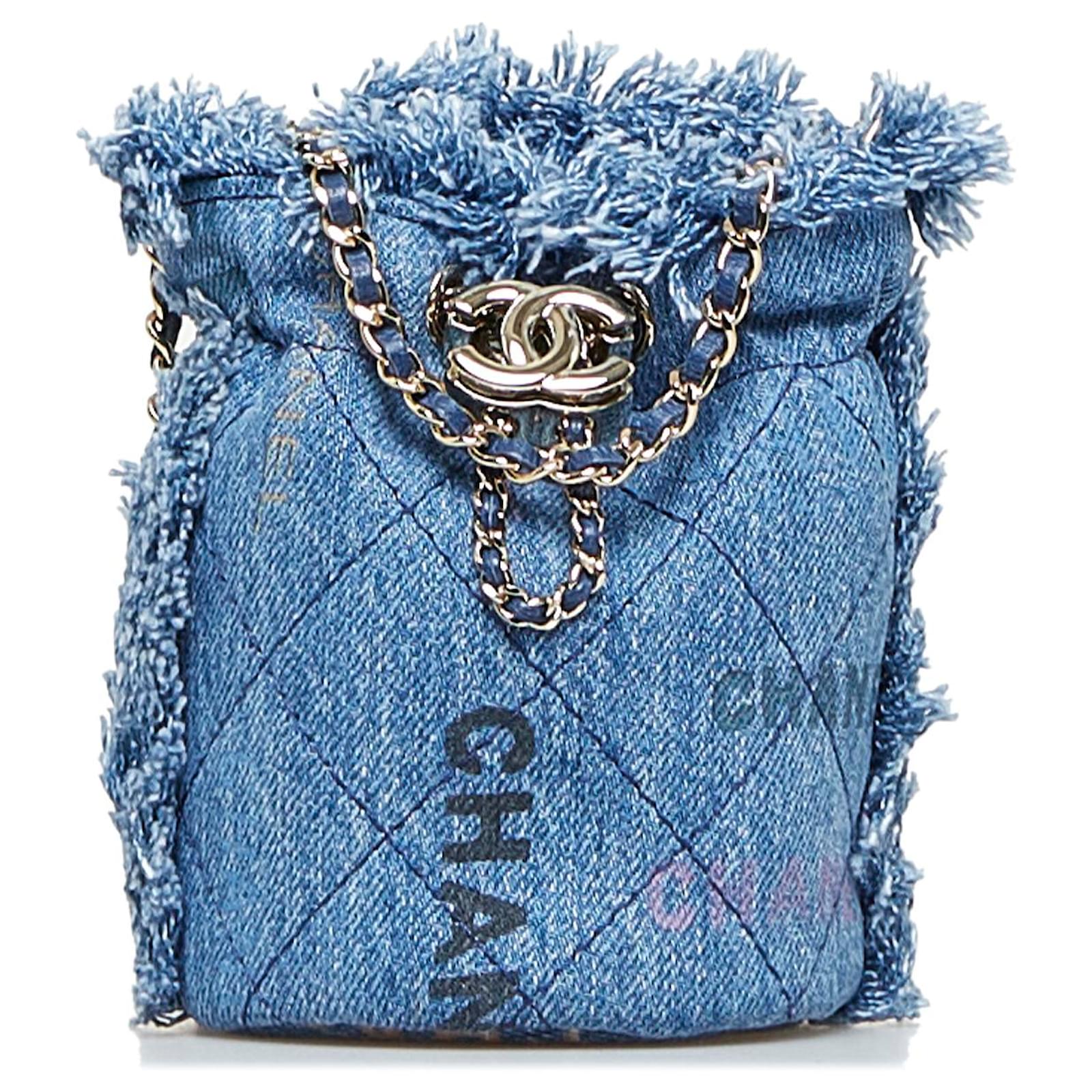 Chanel Blue Denim Mood Mini Bucket Cloth ref.918368 - Joli Closet