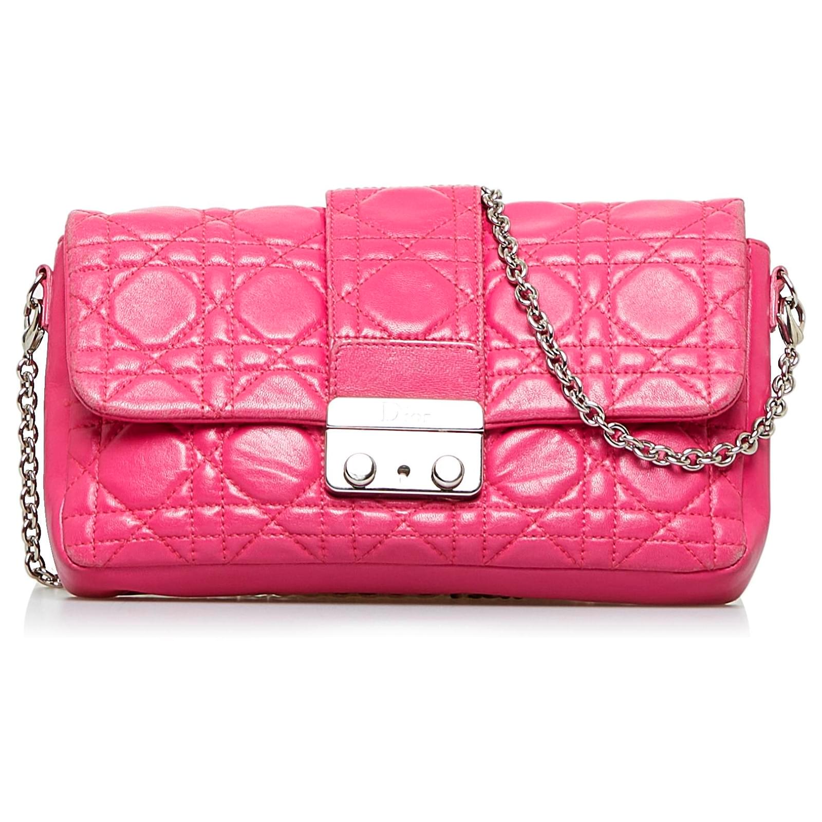 Dior Pink Cannage Miss Dior Promenade Chain Crossbody Leather Pony ...
