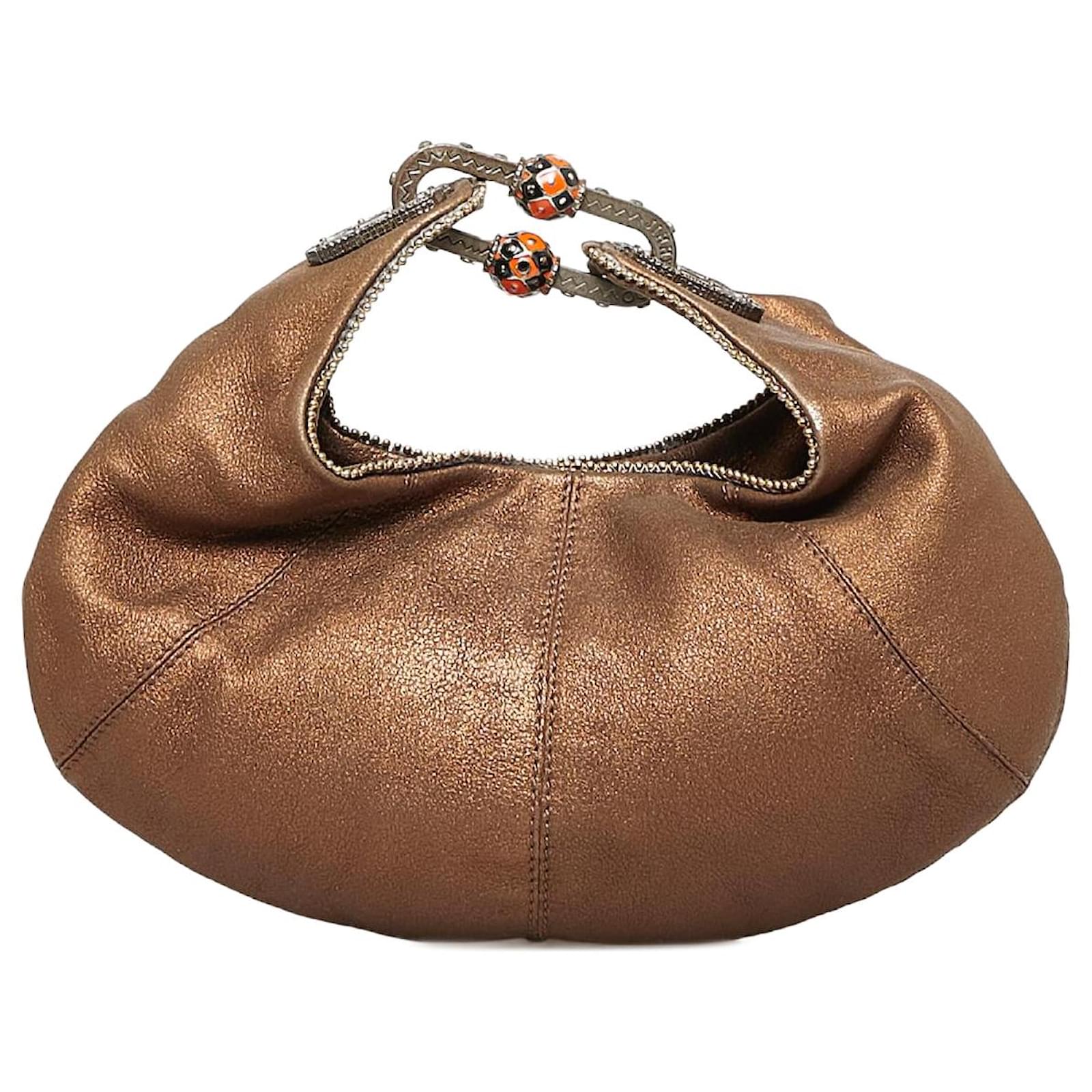 Jimmy Choo Brown Leather Hobo Bag Pony-style calfskin ref.920187 - Joli ...