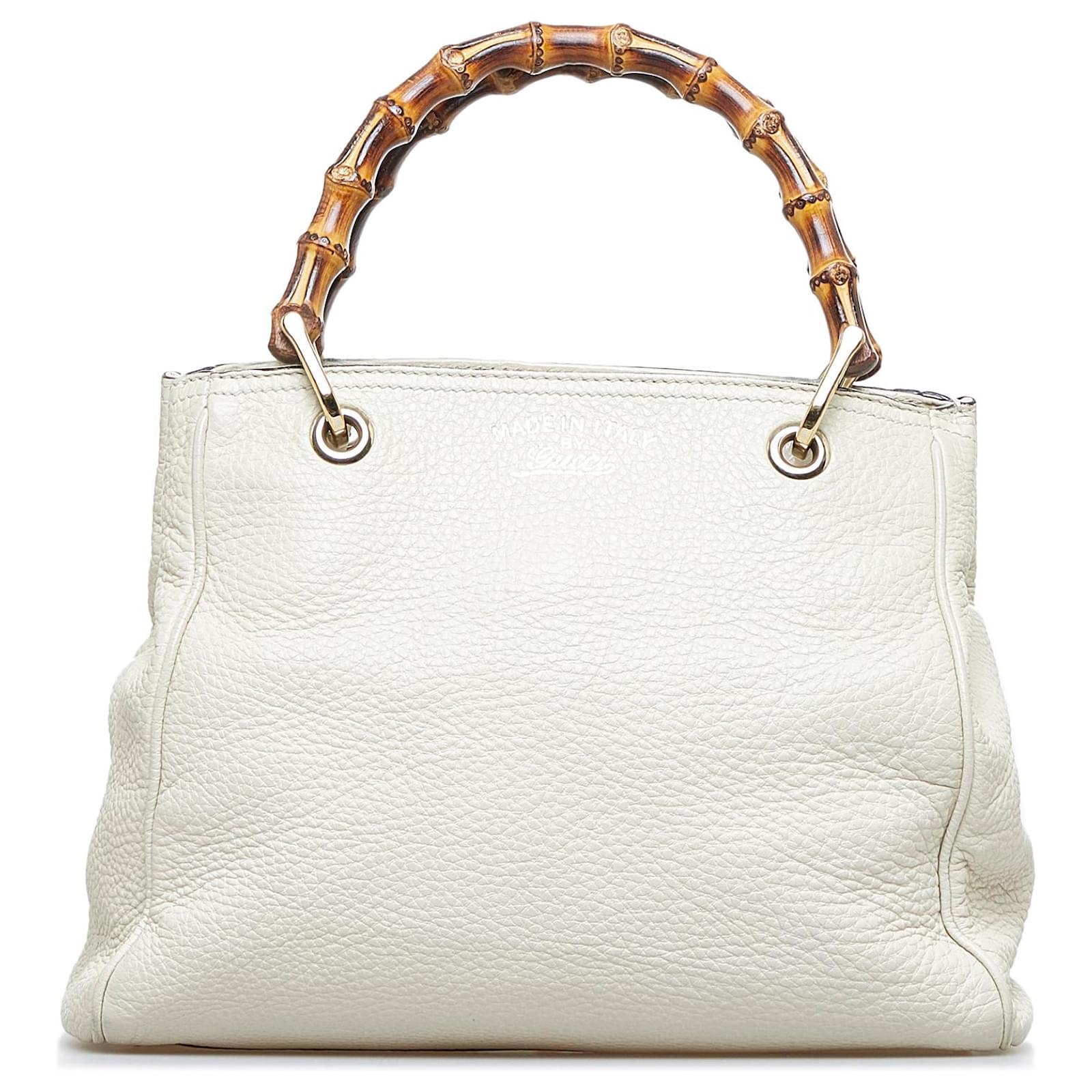 Gucci White Small Bamboo Shopper Leather Pony-style calfskin ref.925759 ...