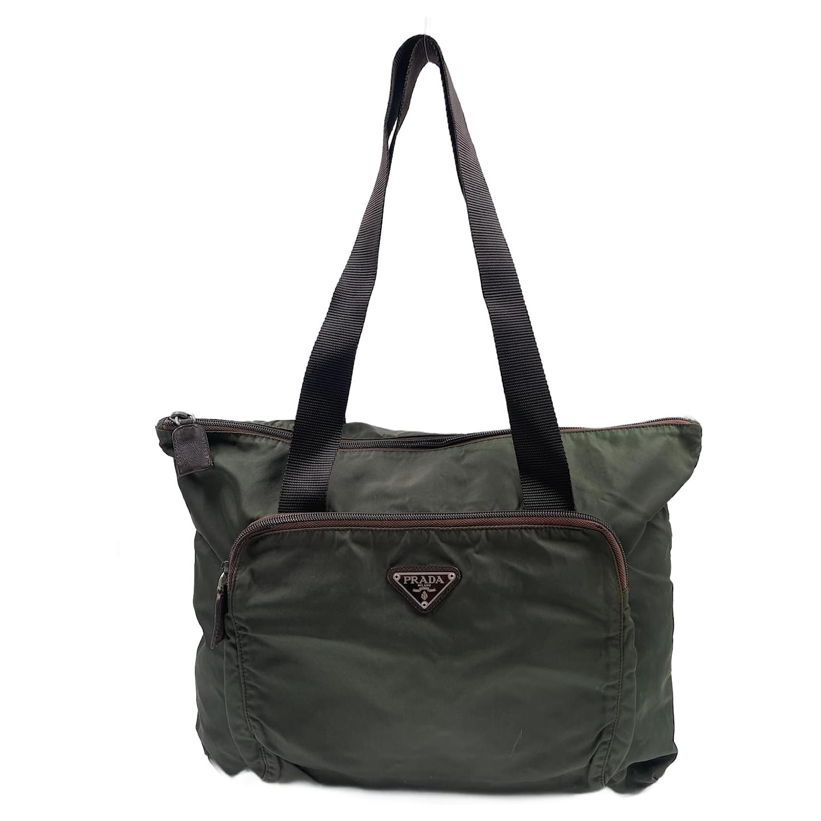 Green Prada Nylon Tote ref.926202 - Joli Closet