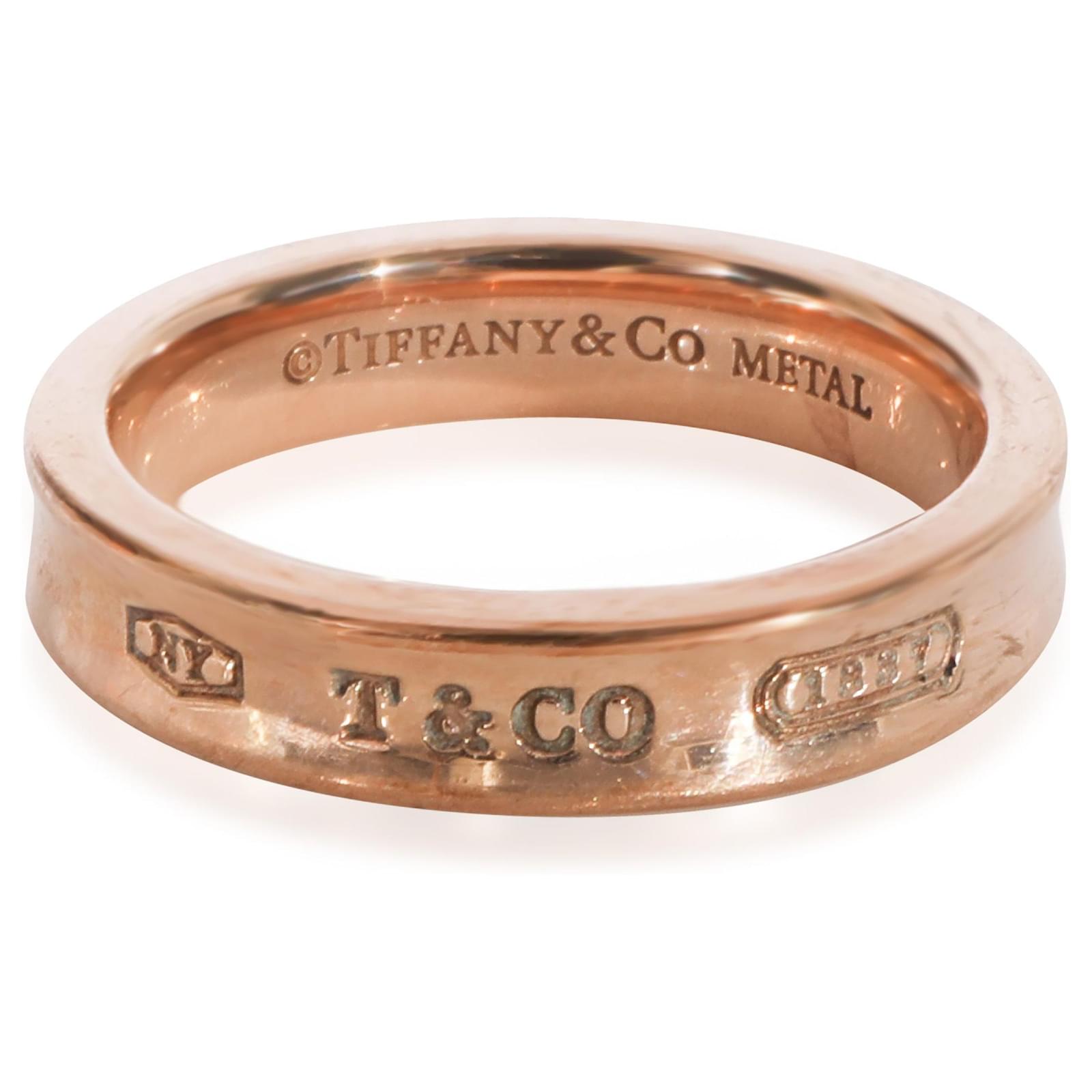 TIFFANY & CO. 1837 Narrow Rubedo Band Silvery Metallic White gold Metal ...