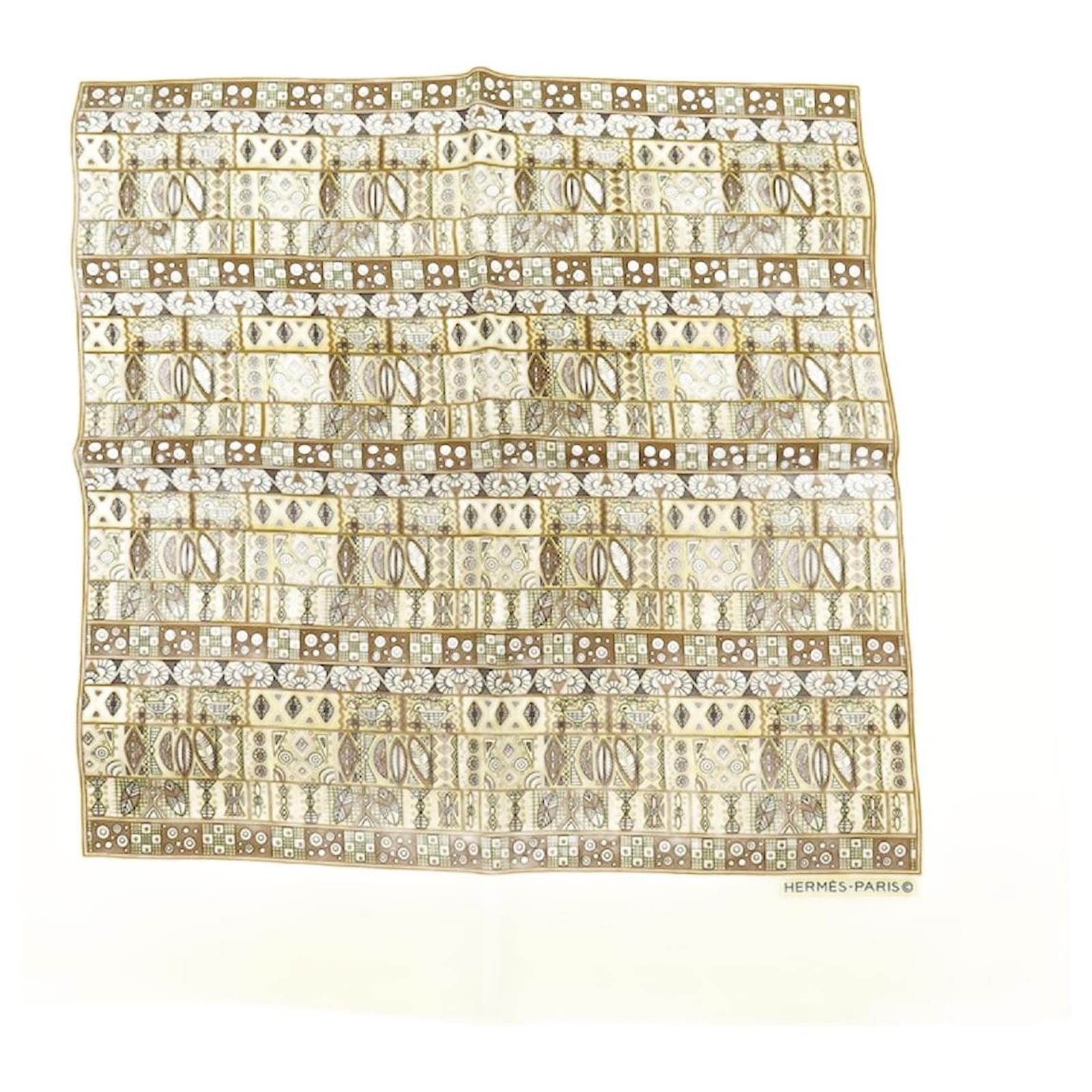 Hermès HERMES GAVROCHE SQUARE POUCH SCARF 45CM YELLOW SILK SCARF + BOX ...