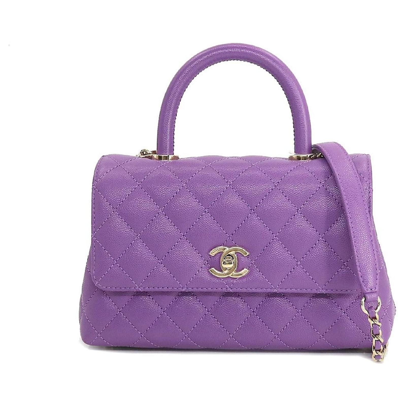 Chanel Coco Handle Purple Leather ref.928880 - Joli Closet