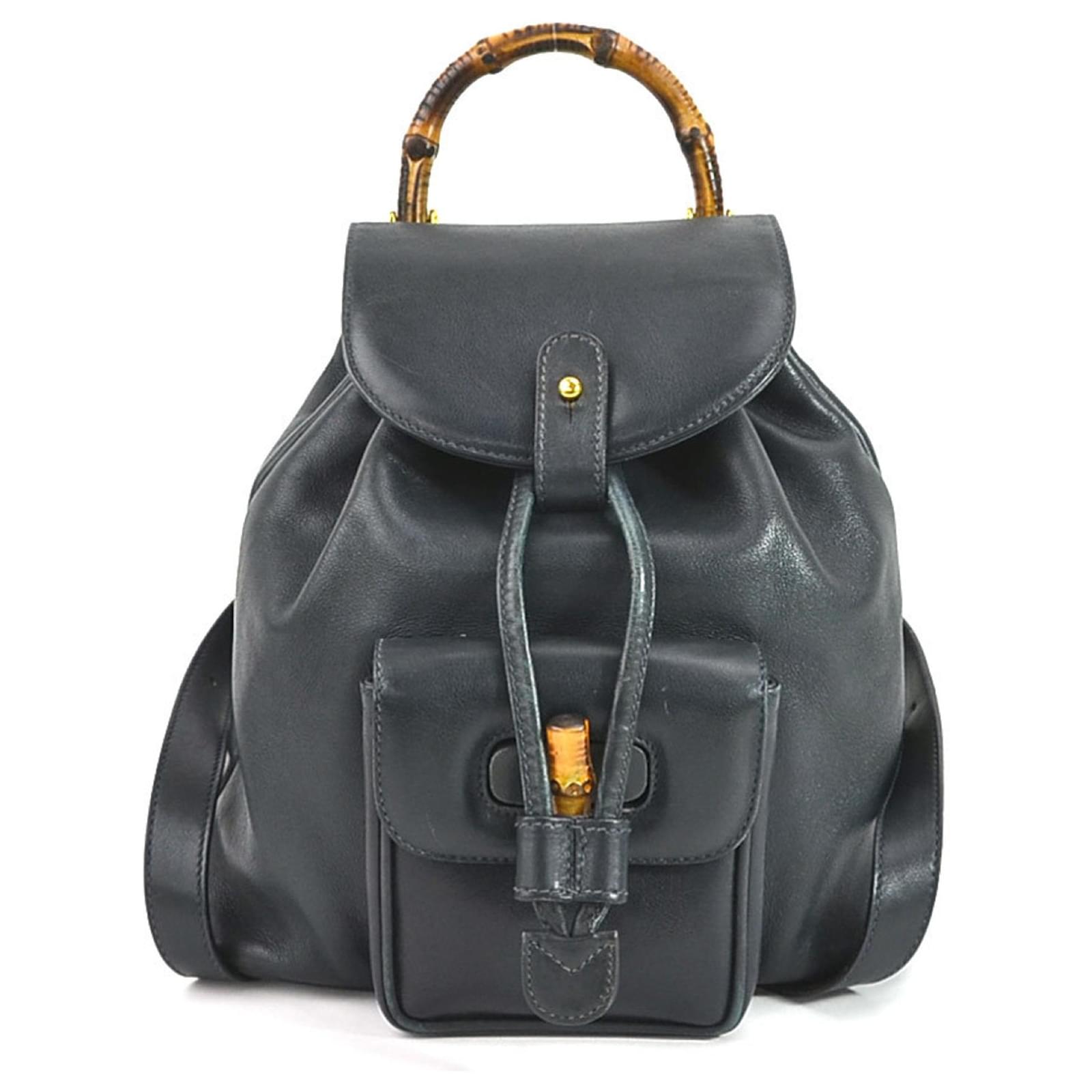 Gucci Bamboo Navy blue Leather ref.928893 - Joli Closet