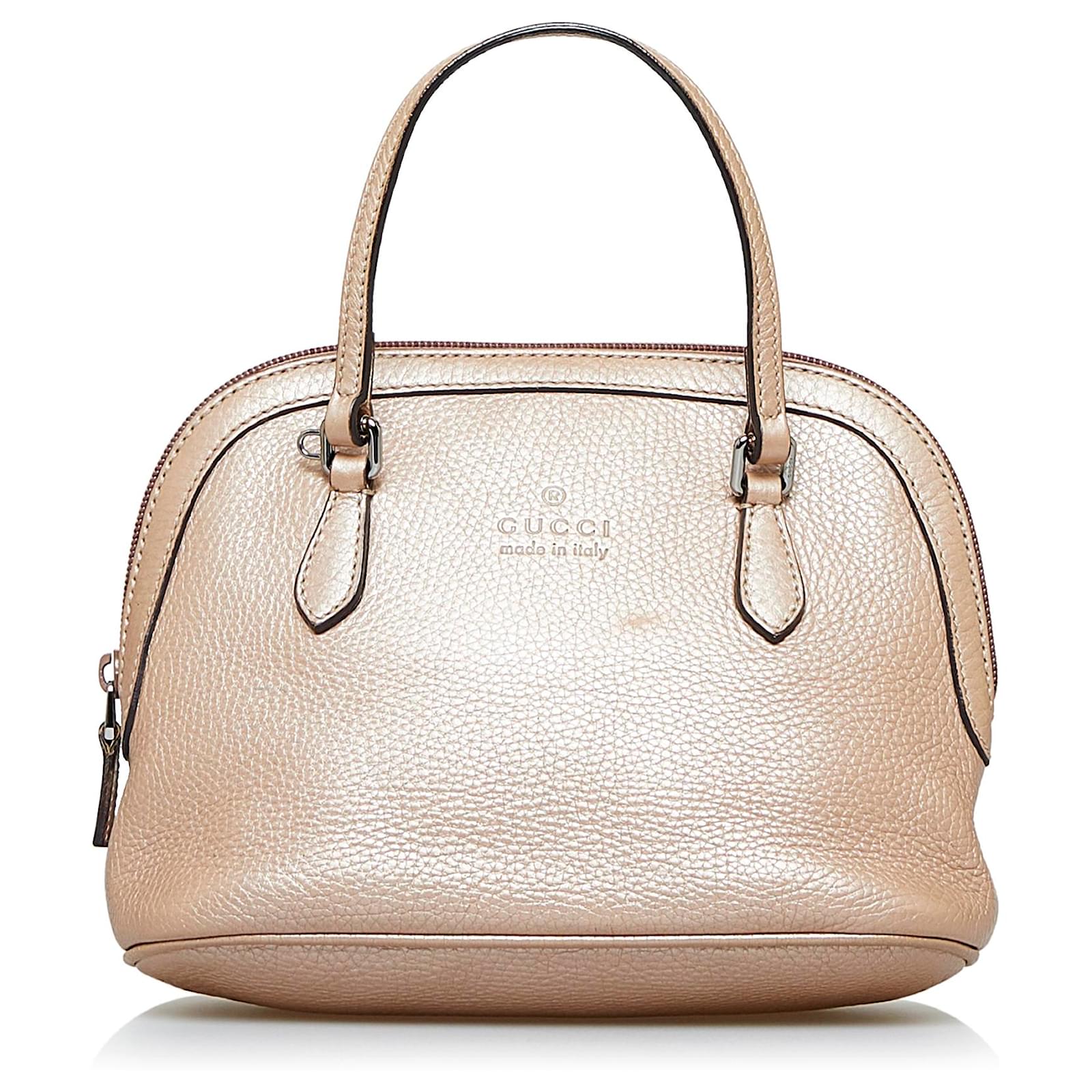 Gucci Brown Dome Satchel Beige Leather Pony-style calfskin ref.929134 ...
