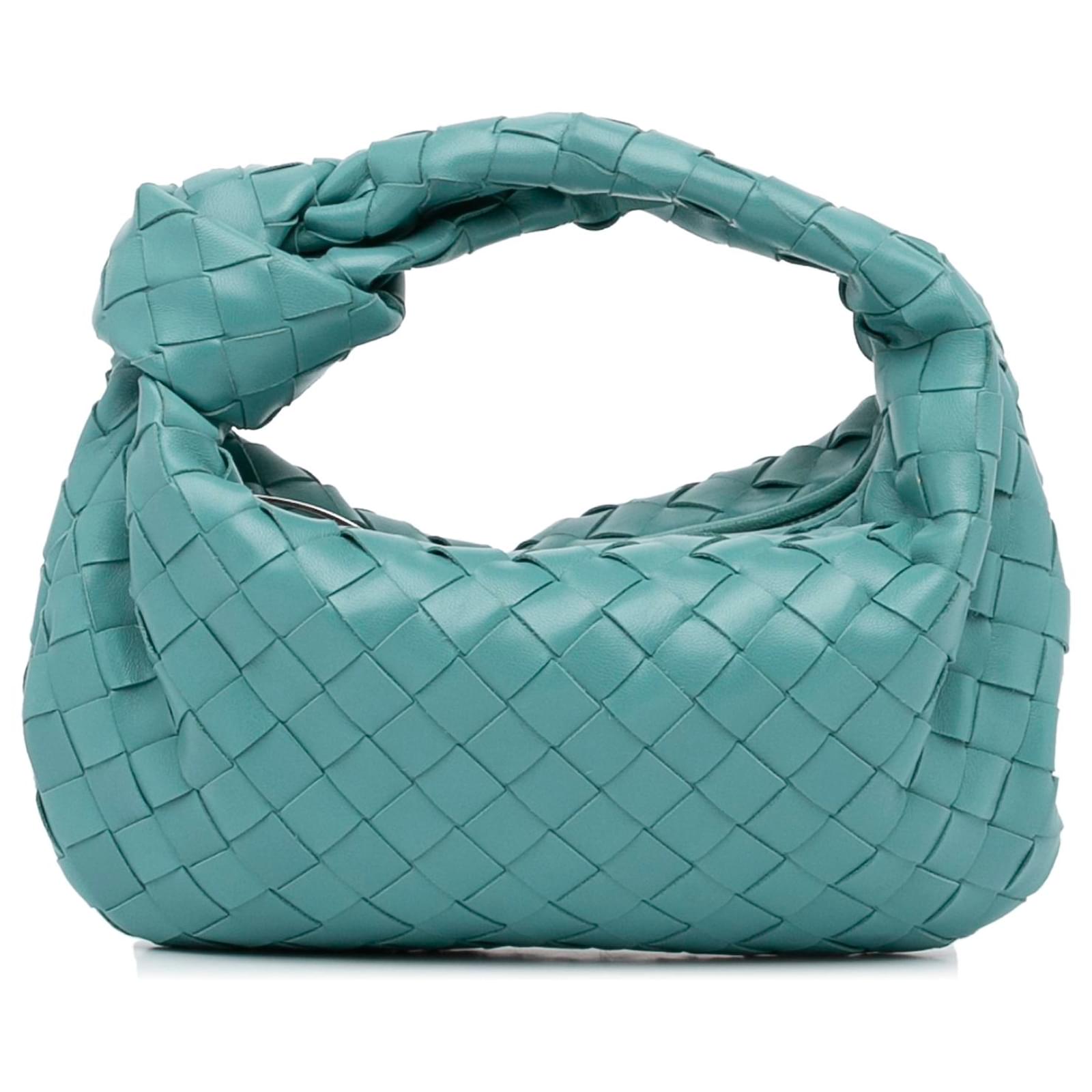 Bottega Veneta Blue Mini Intrecciato Jodie Light blue Leather Pony ...