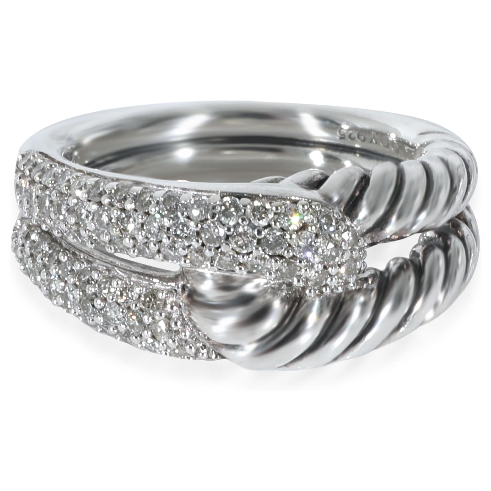 David Yurman Labyrinth Diamond Ring in Sterling Silver 0.44 ctw Silvery ...