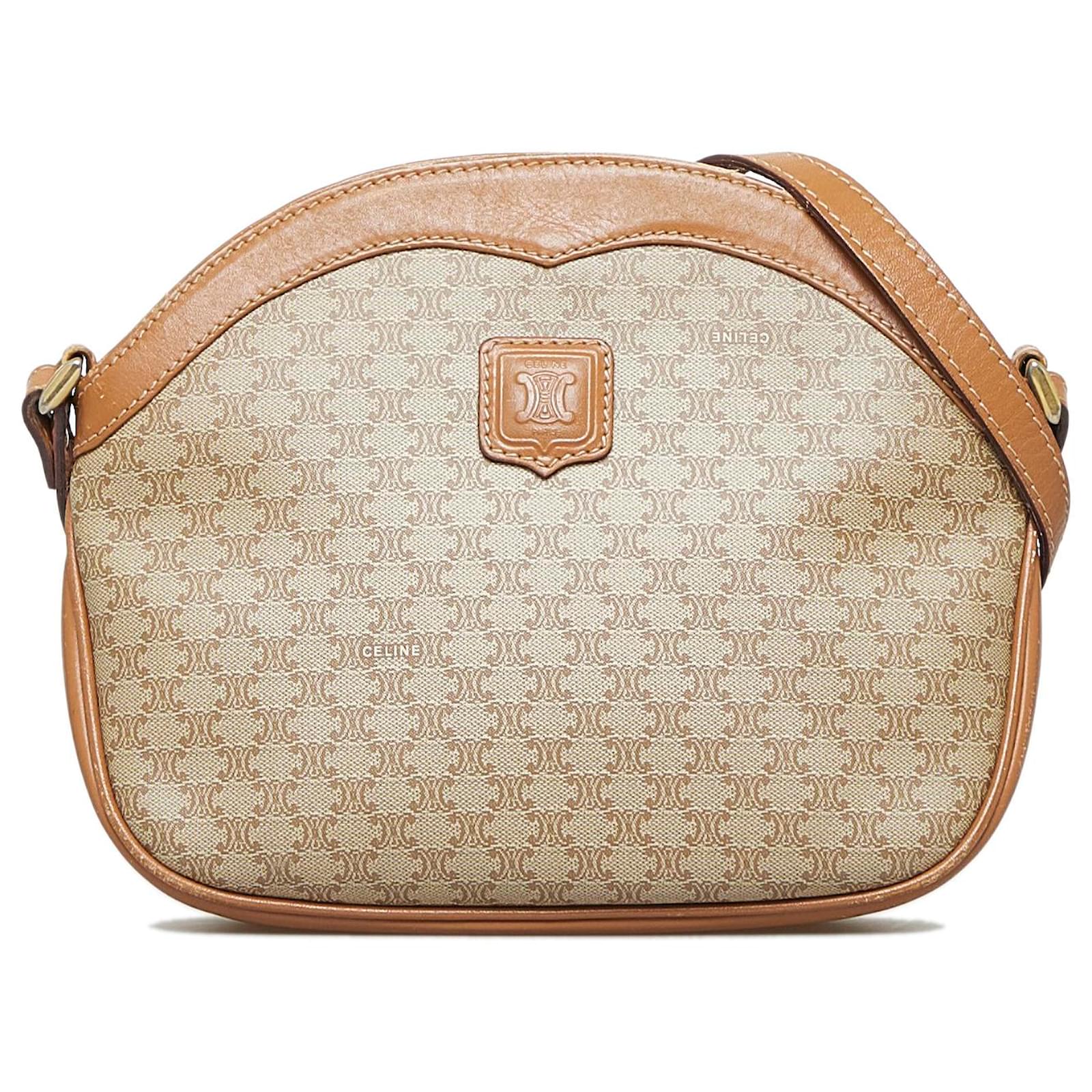 Céline Celine Brown Macadam Crossbody Bag Beige Cloth Cloth ref.933966 ...