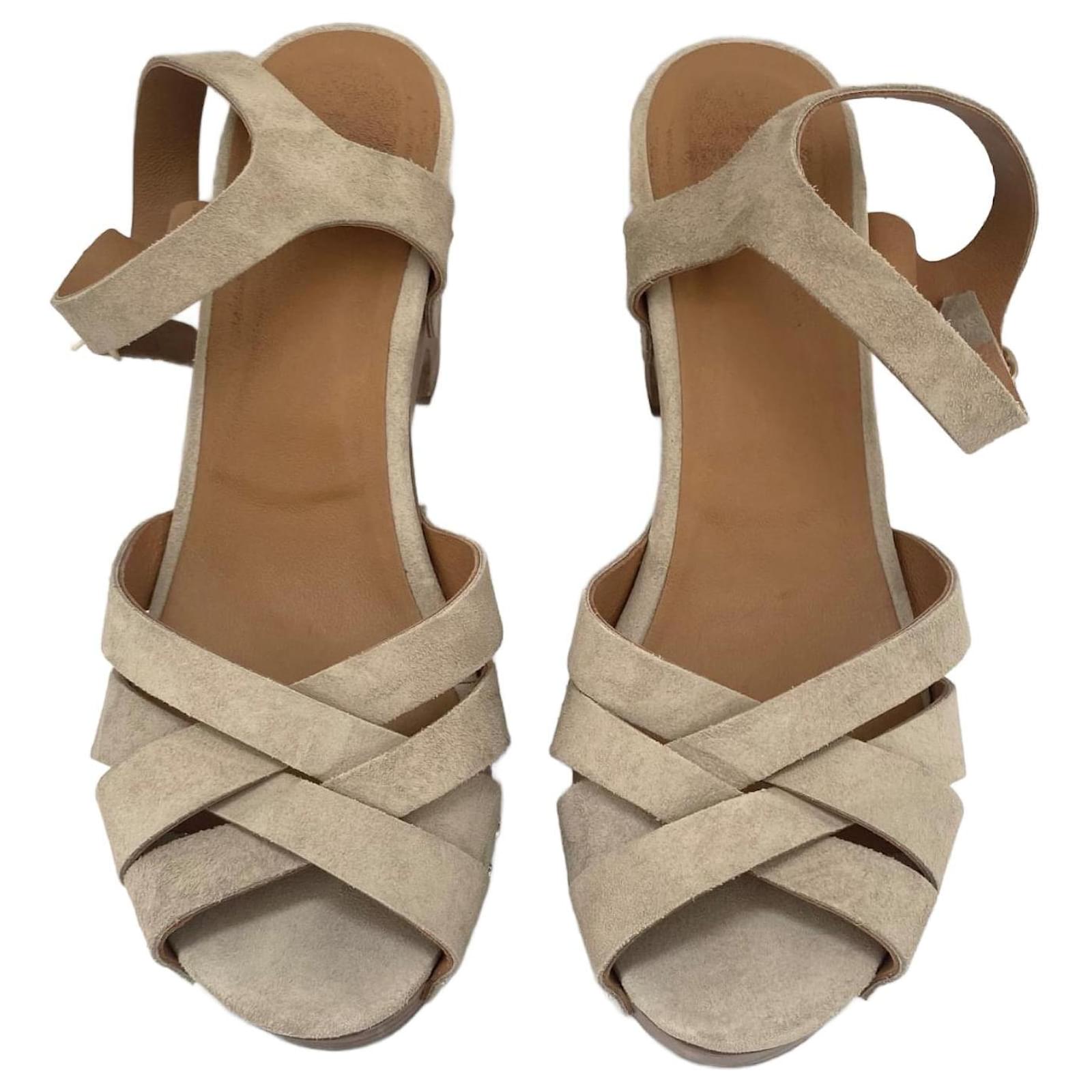 SéZane Isabelle clogs Brown Beige Suede ref.934305 - Joli Closet