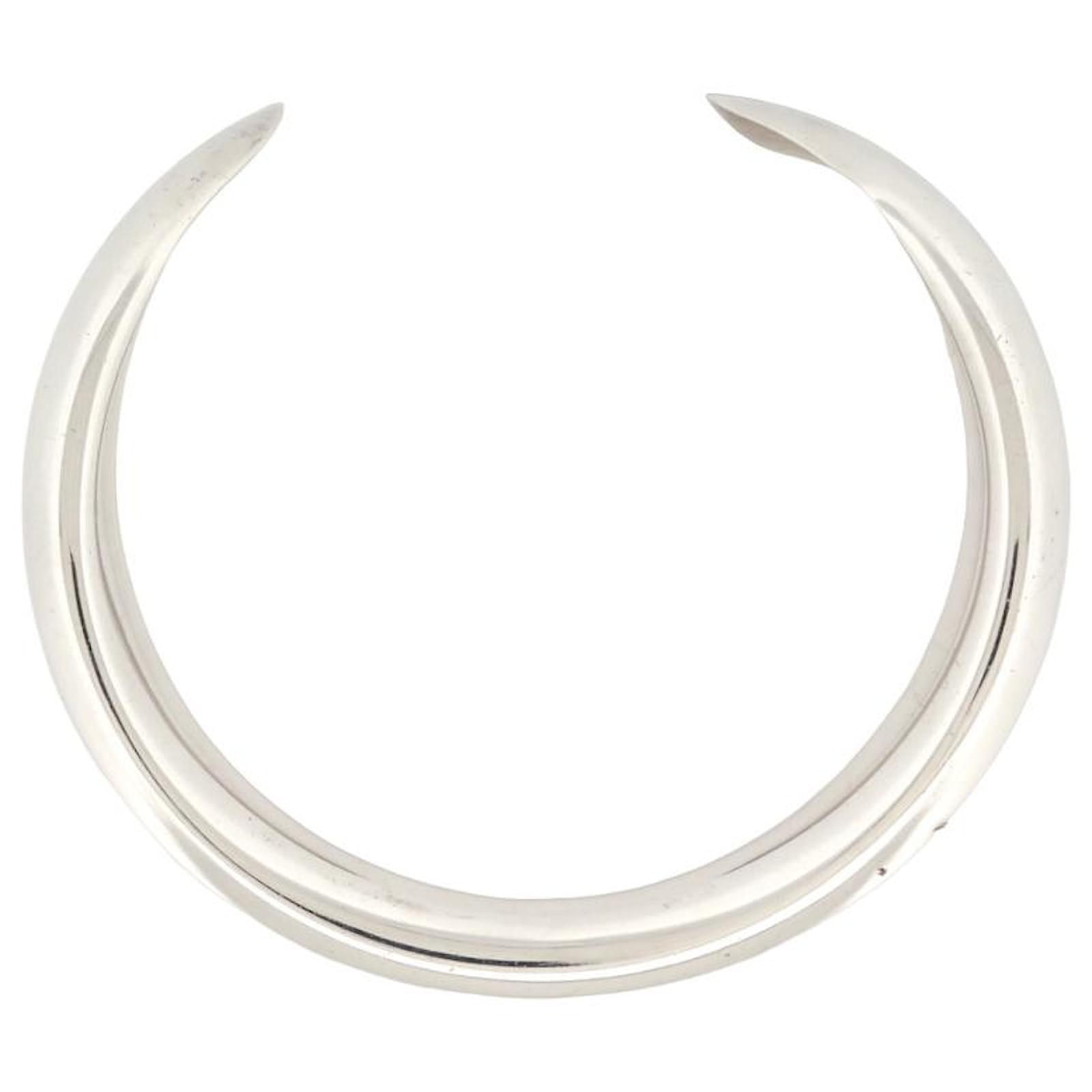 Hermès COLLIER HERMES TORQUE MOMBASA 40 CM ARGENT MASSIF 925 SILVER 77 ...