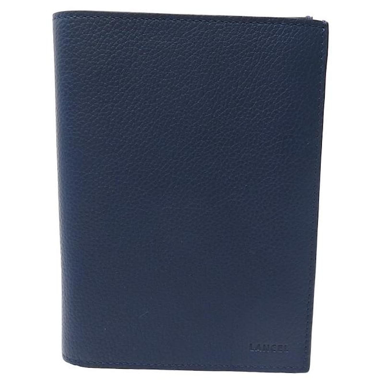 NEW LANCEL GRAPHIC A WALLET08750 NAVY BLUE LEATHER WALLET ref.934373 ...
