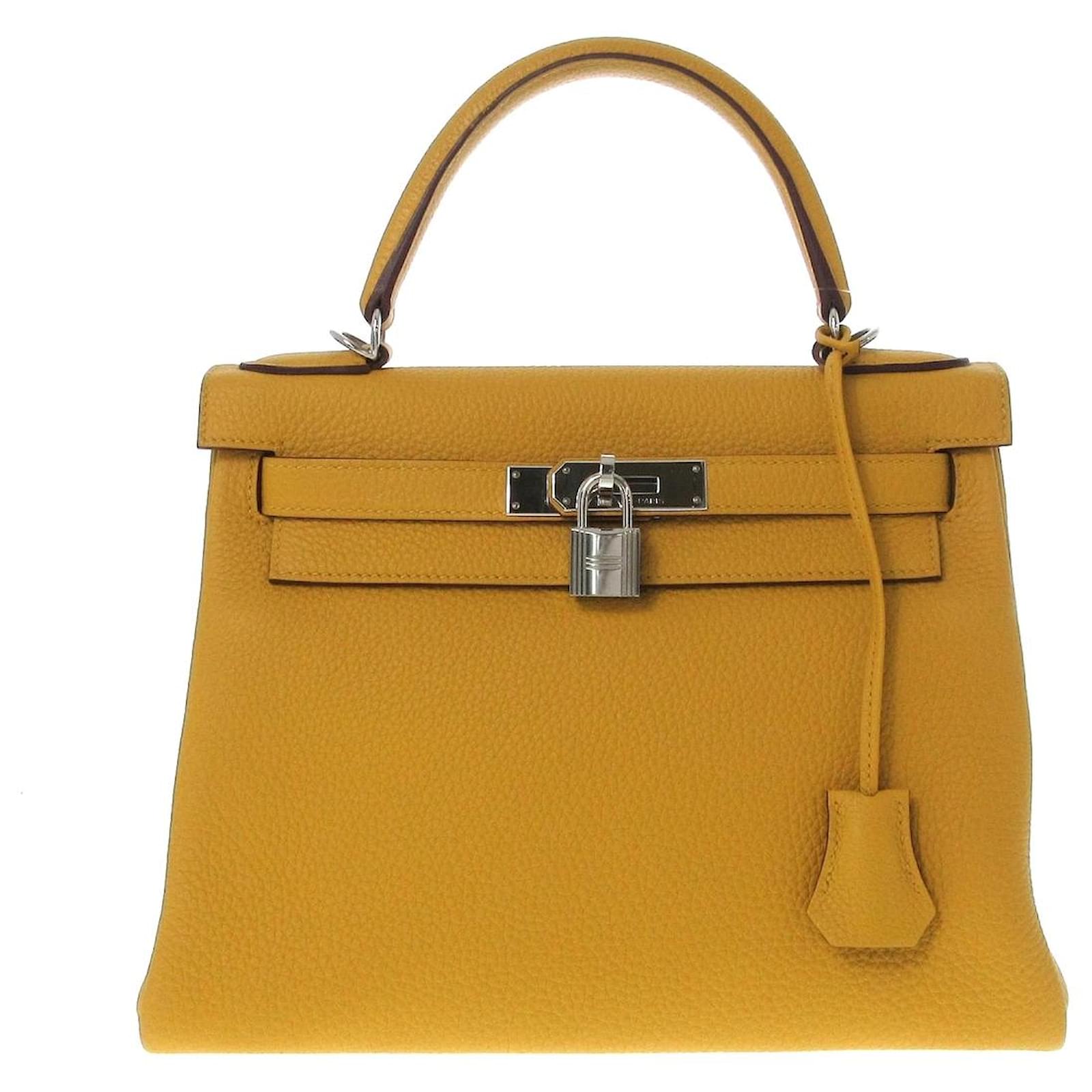Hermès hermes kelly 28 Yellow Leather ref.935328 - Joli Closet